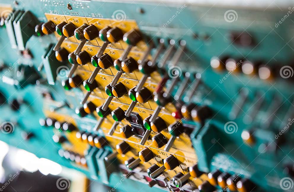 Airplane Control Panel with Lot of Toggle Switches Stock Photo - Image ...