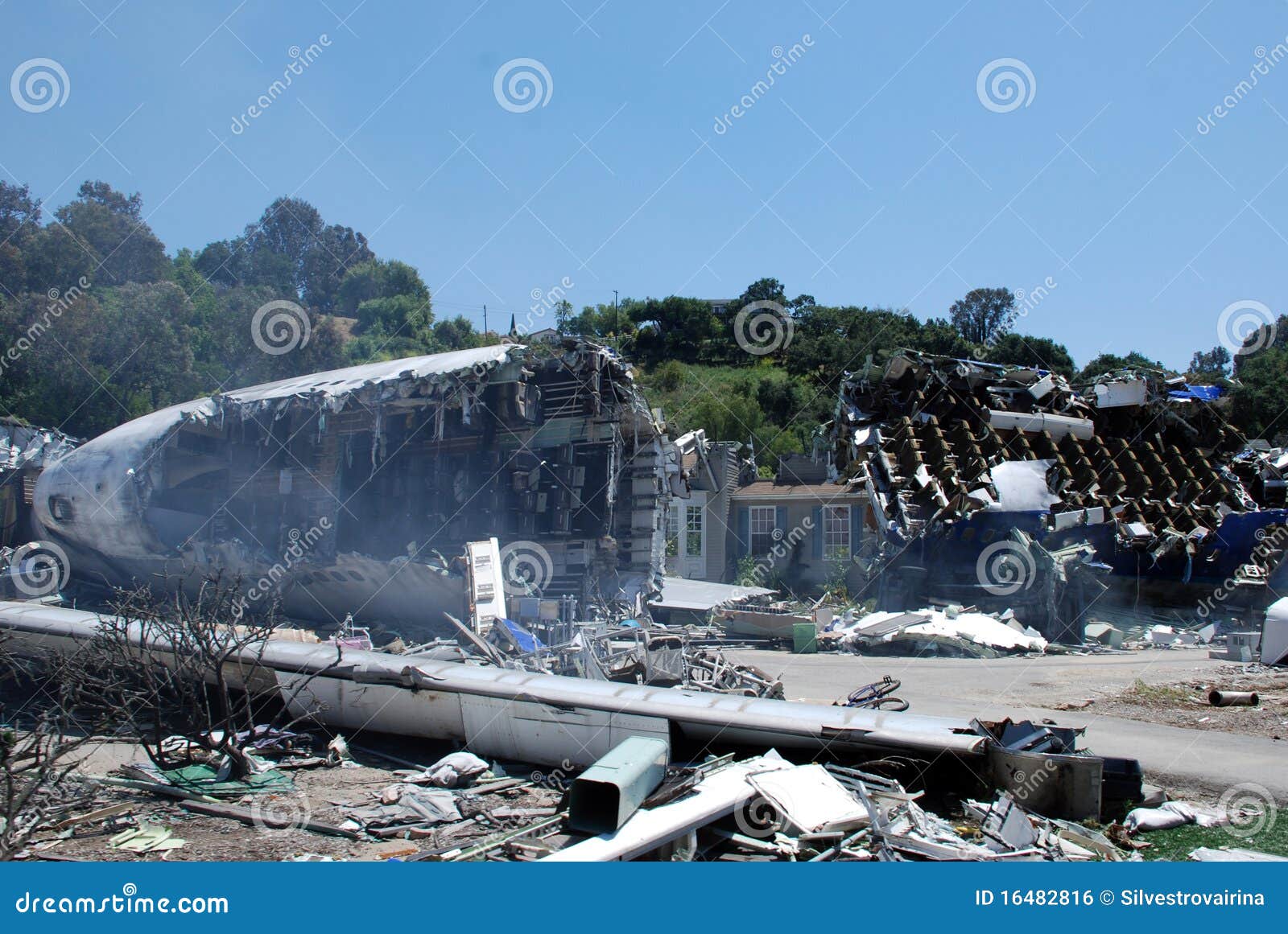 Airplane crash stock photo. Image of passenger, flight - 16482816