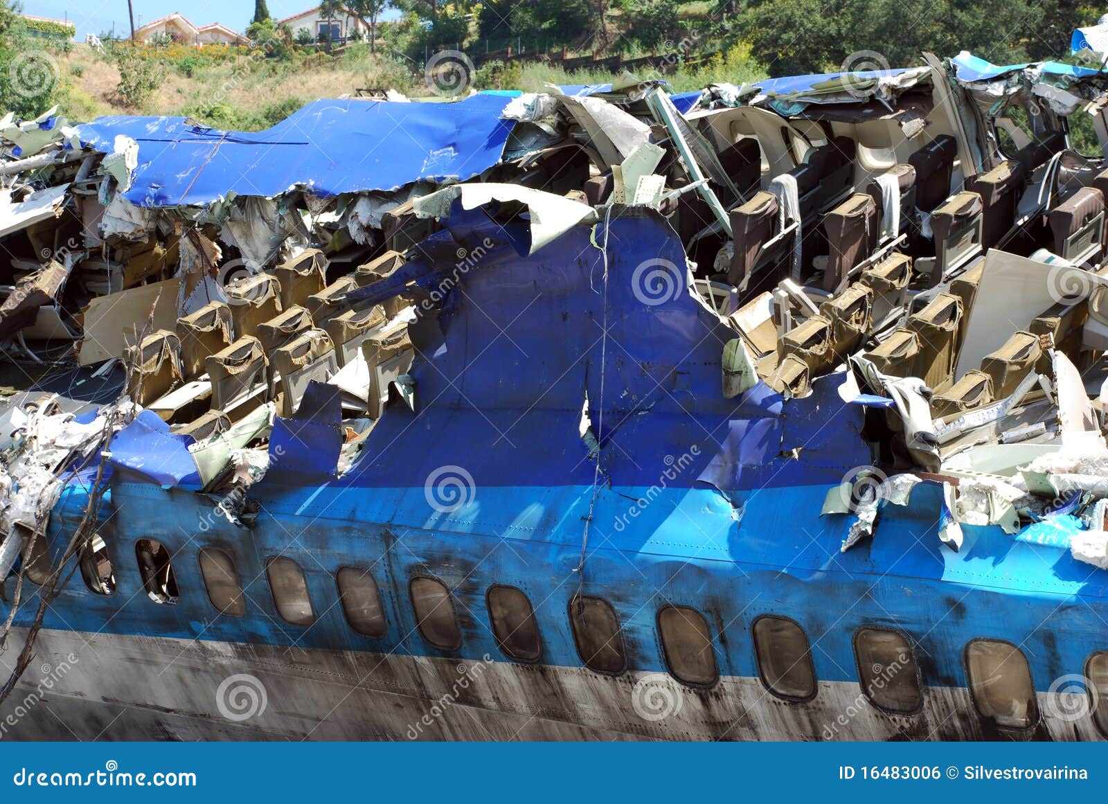 Air Crash. Burning Falling Plane. The Plane Crashed To The Ground ...