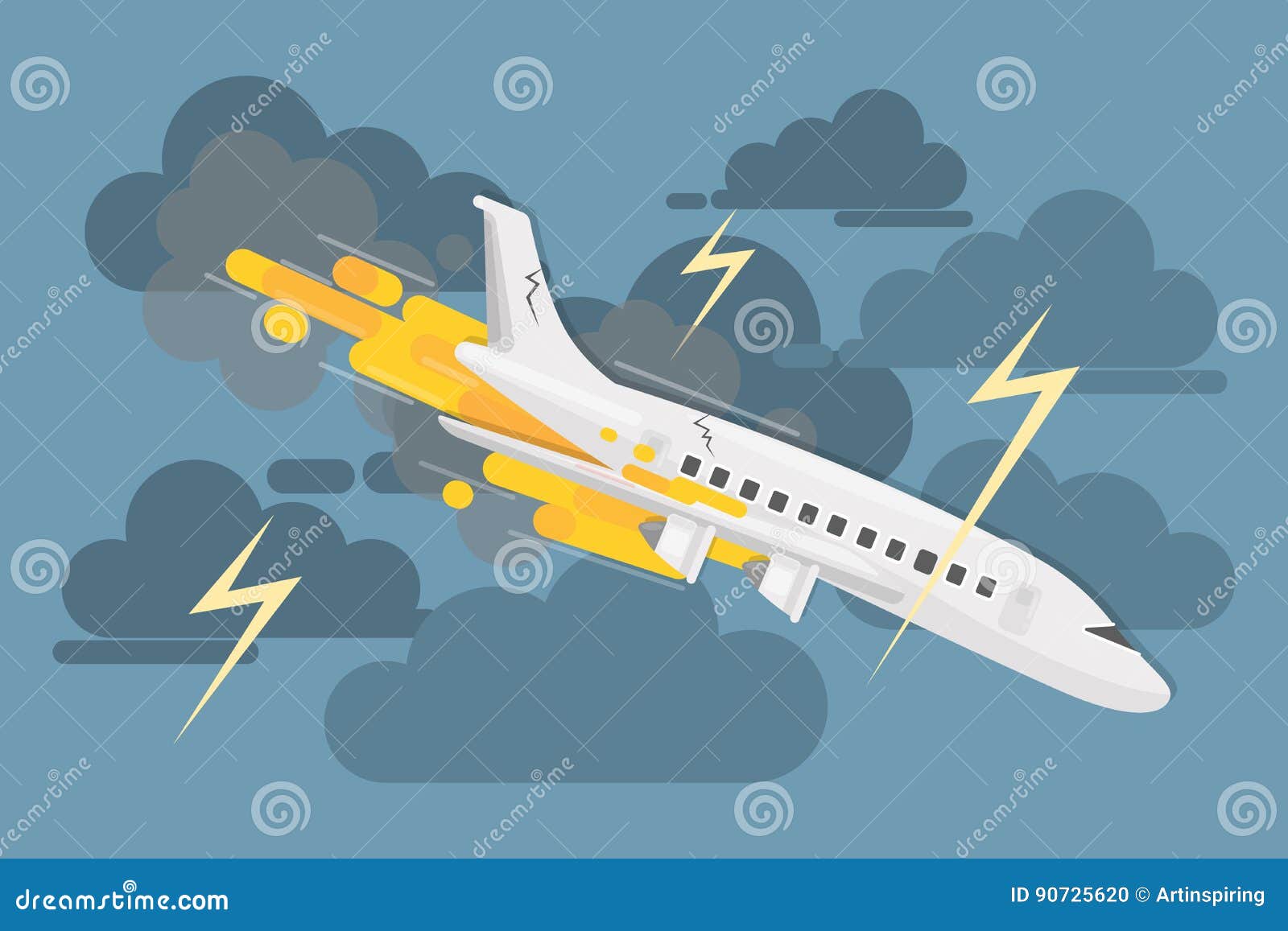 Airplane Crash Isometric Composition Cartoon Vector | CartoonDealer.com ...