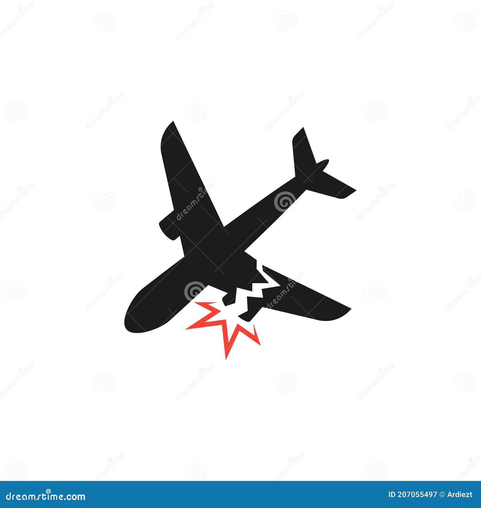 Airplane Crash Vector Pop Art Illustration | CartoonDealer.com #110389228