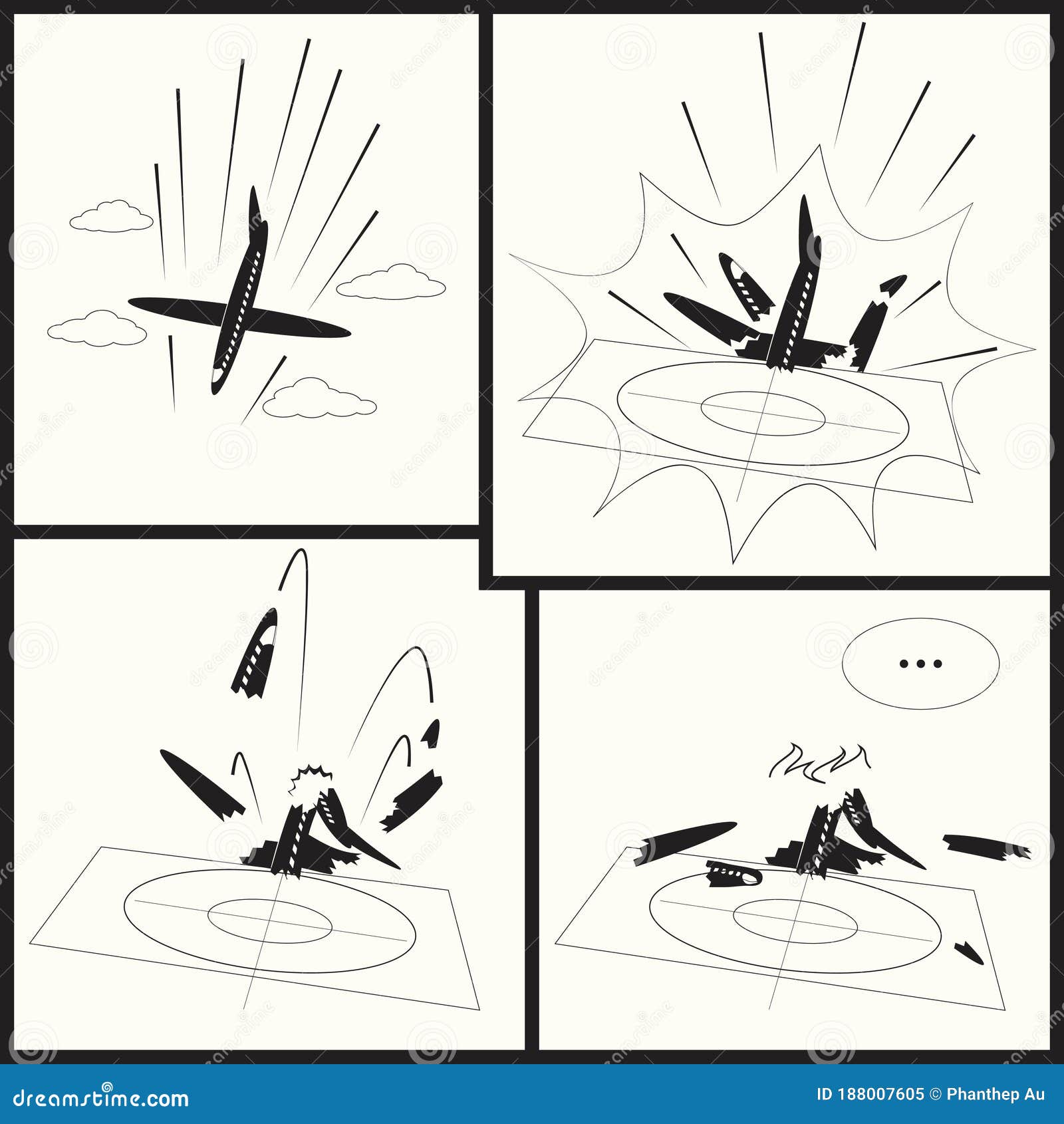 Airplane Crash Vector Icon, Flat Style Symbol Stock Vector ...