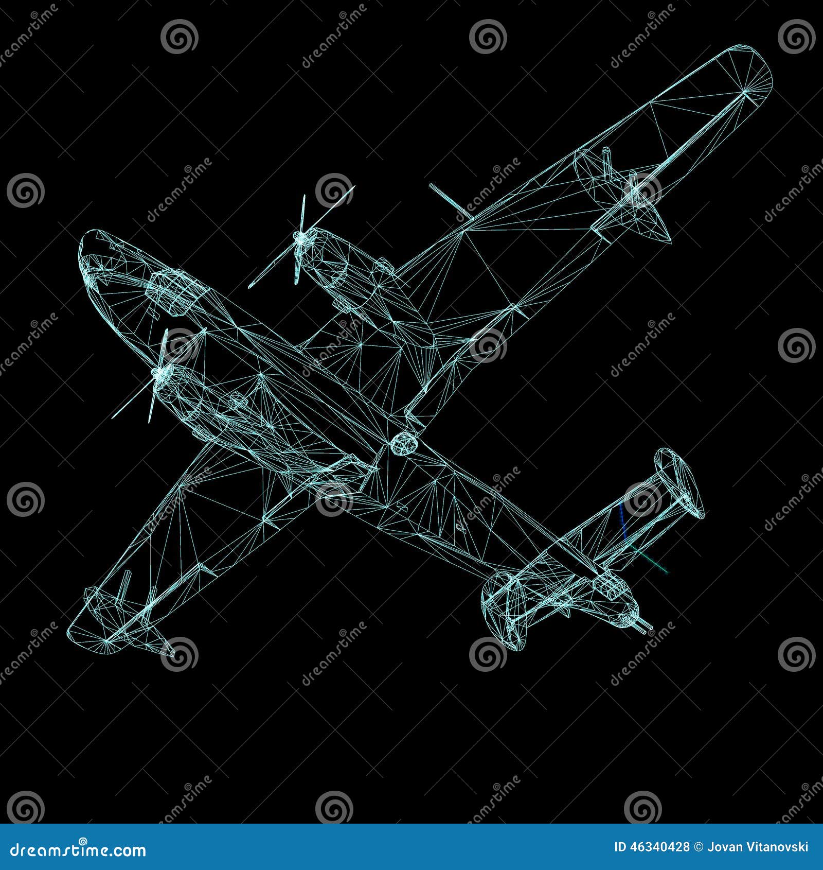 Airplane stock illustration. Illustration of blueprint - 46340428