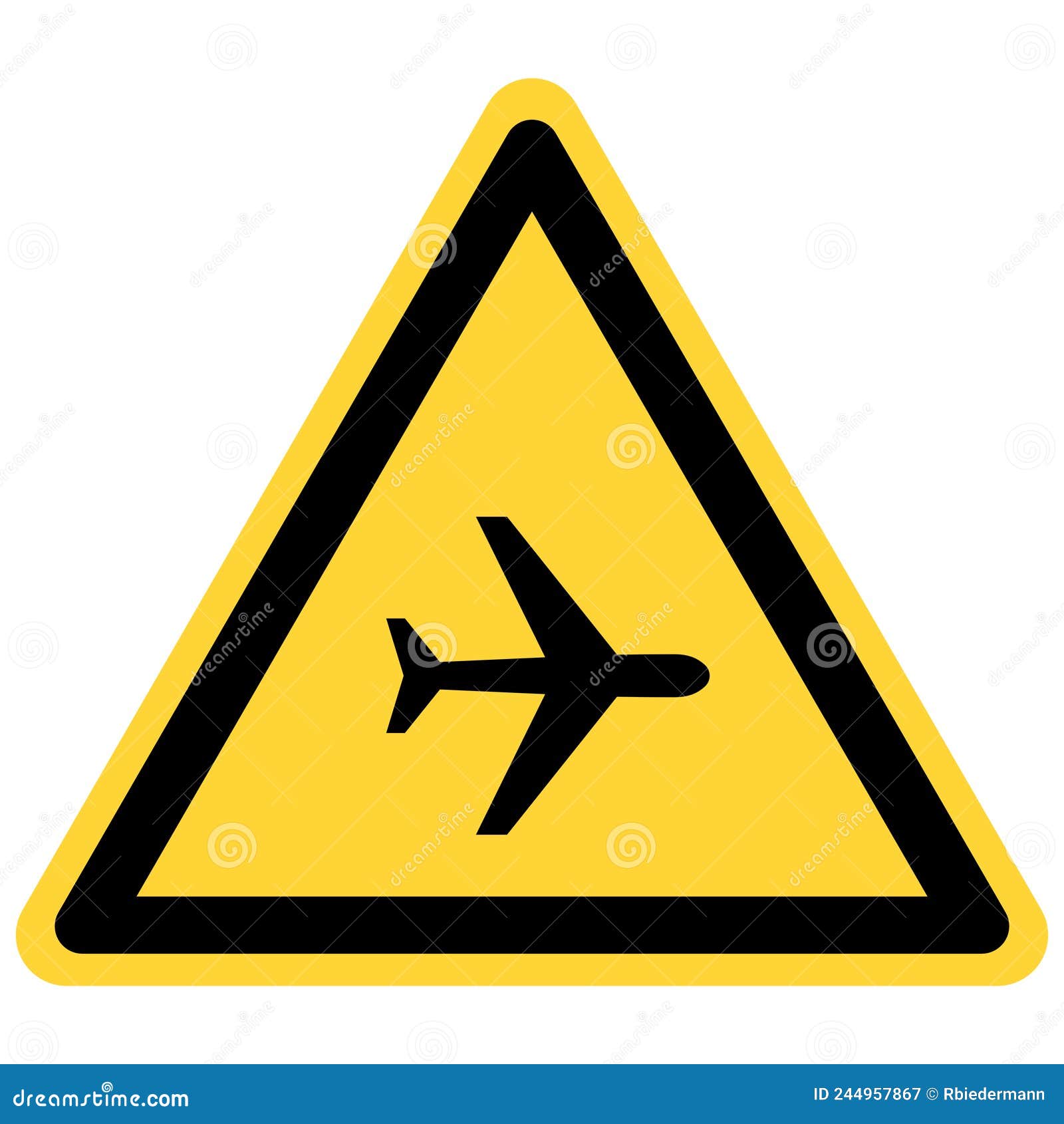 Airplane and danger sign stock vector. Illustration of danger - 244957867