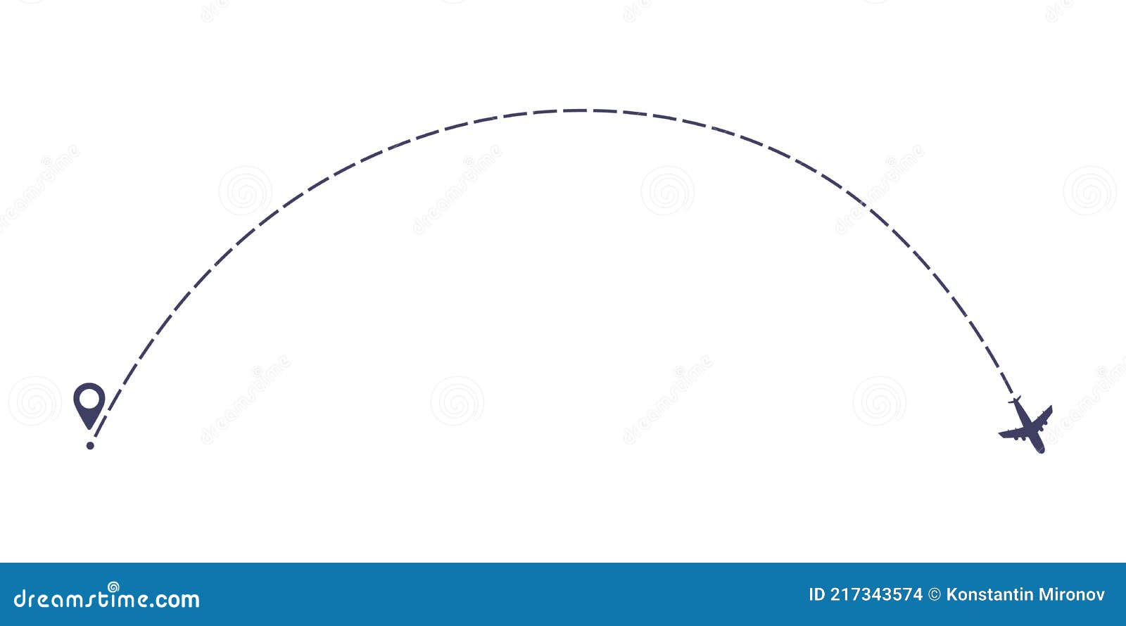 Airplane Dashed Line Path Flat Style Design Vector Illustration ...