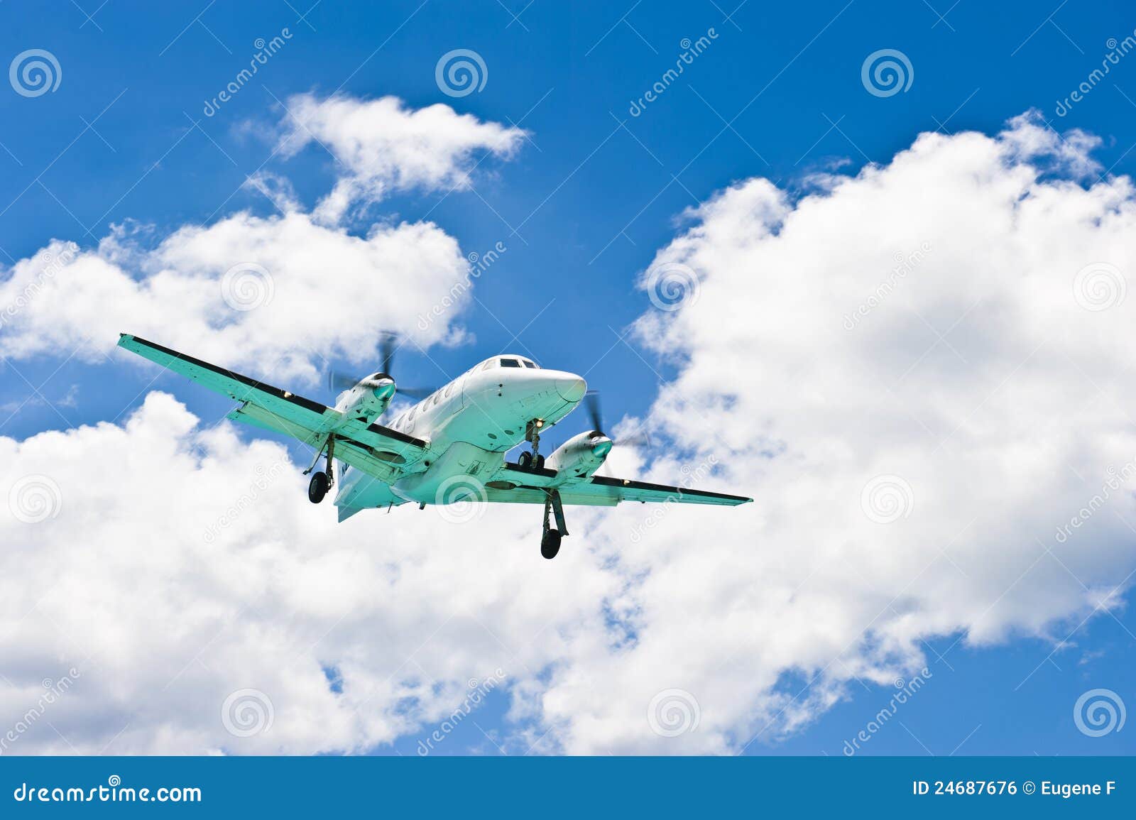Airplane Descent stock photo. Image of blue, luxury, landing - 24687676