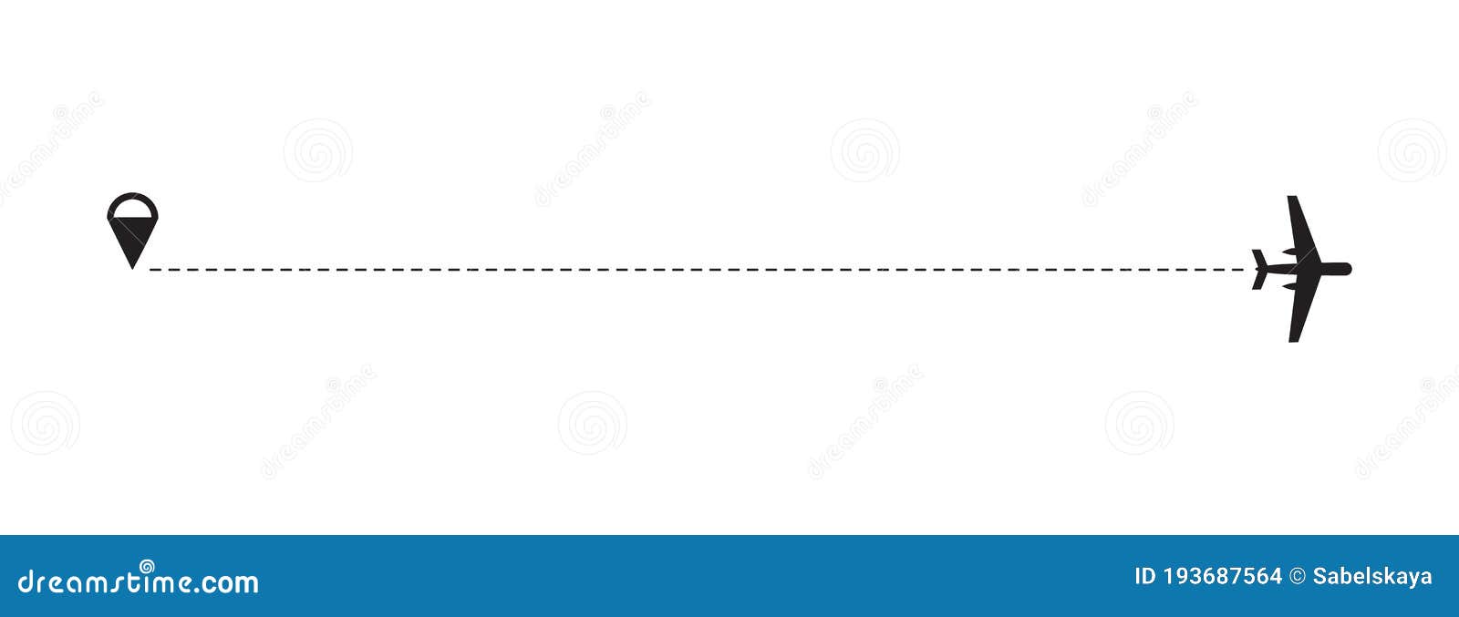 Airplane Destination Graph - Plane Icon Flying in Straight Dashed Line ...