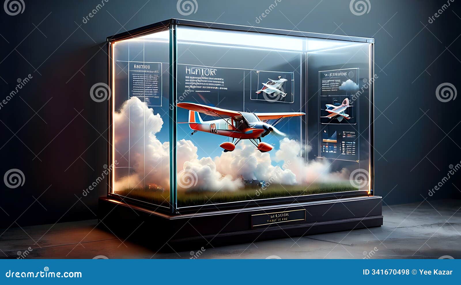 Airplane Display Case stock illustration. Illustration of case - 341670498