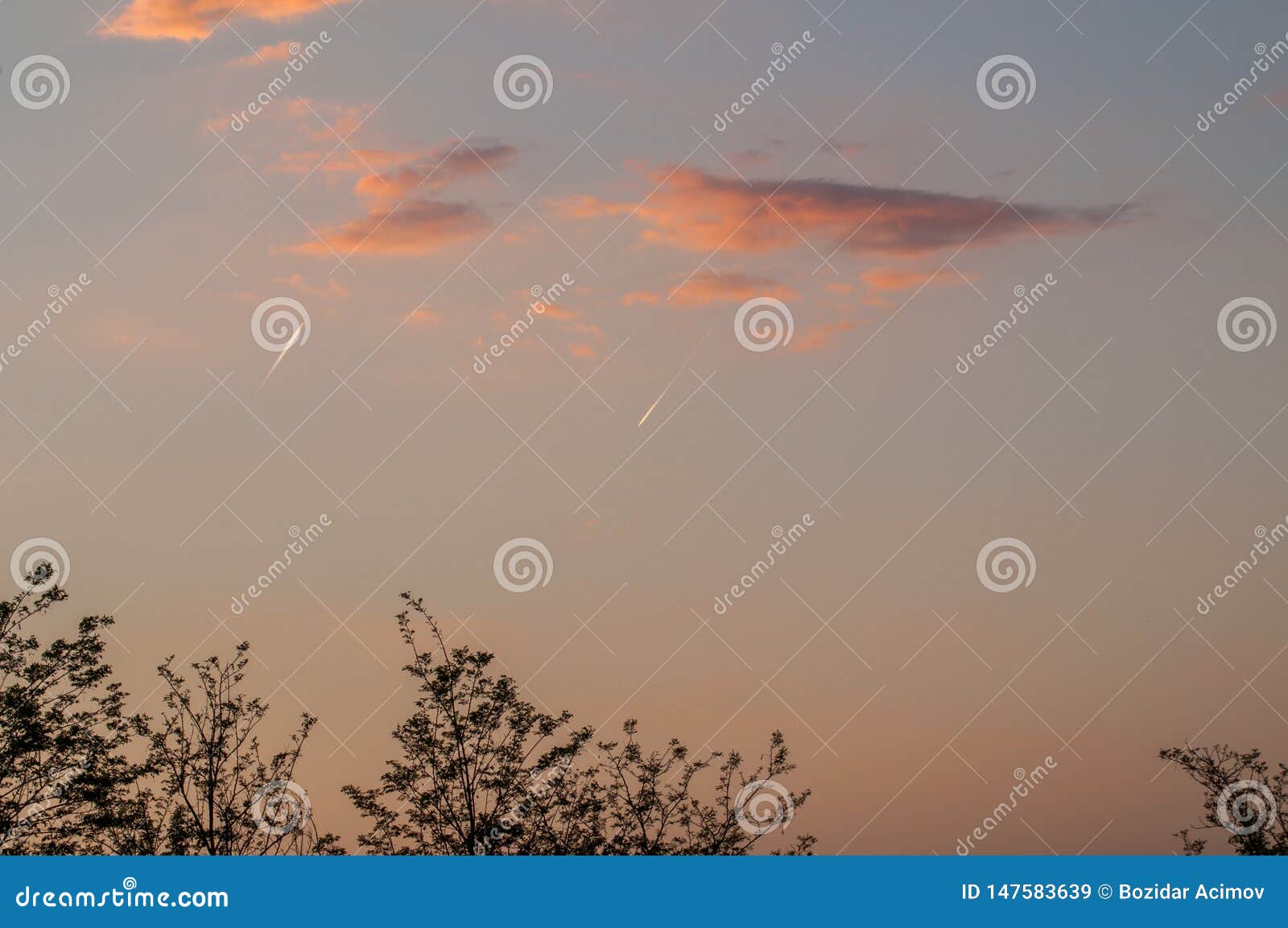 Airplane in the Distance on a Beautiful Blue Sky Stock Image - Image of ...