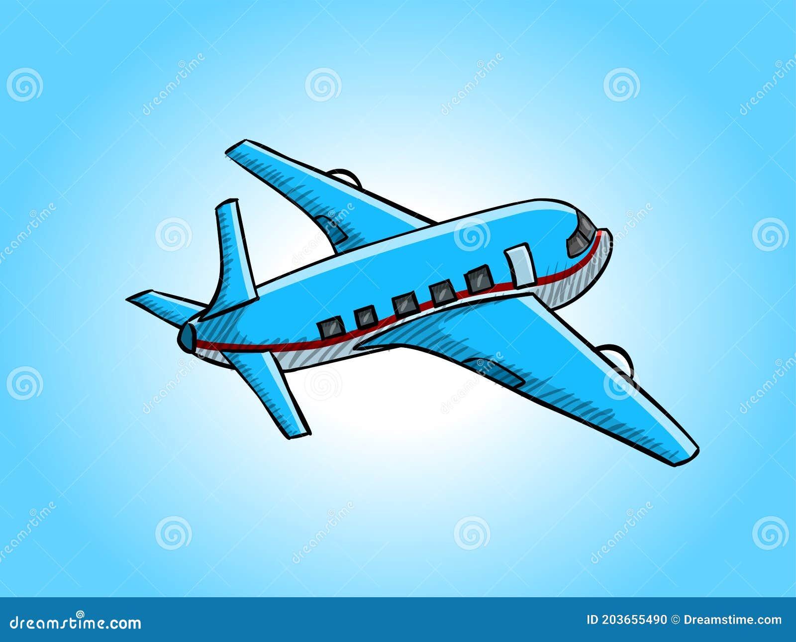 Airplane Doodle 14 stock vector. Illustration of brand - 203655490