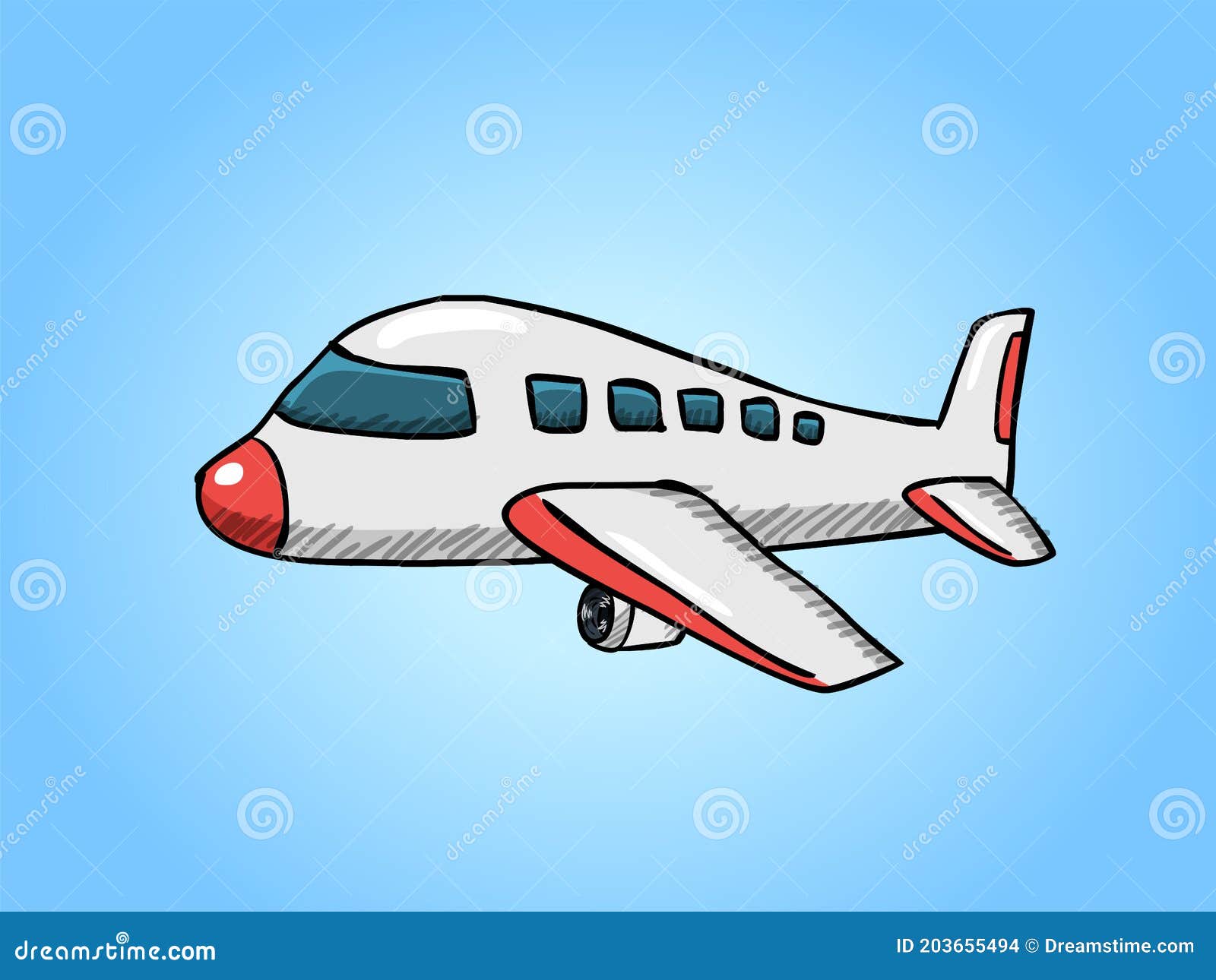 Airplane Doodle 16 stock vector. Illustration of transportation - 203655494