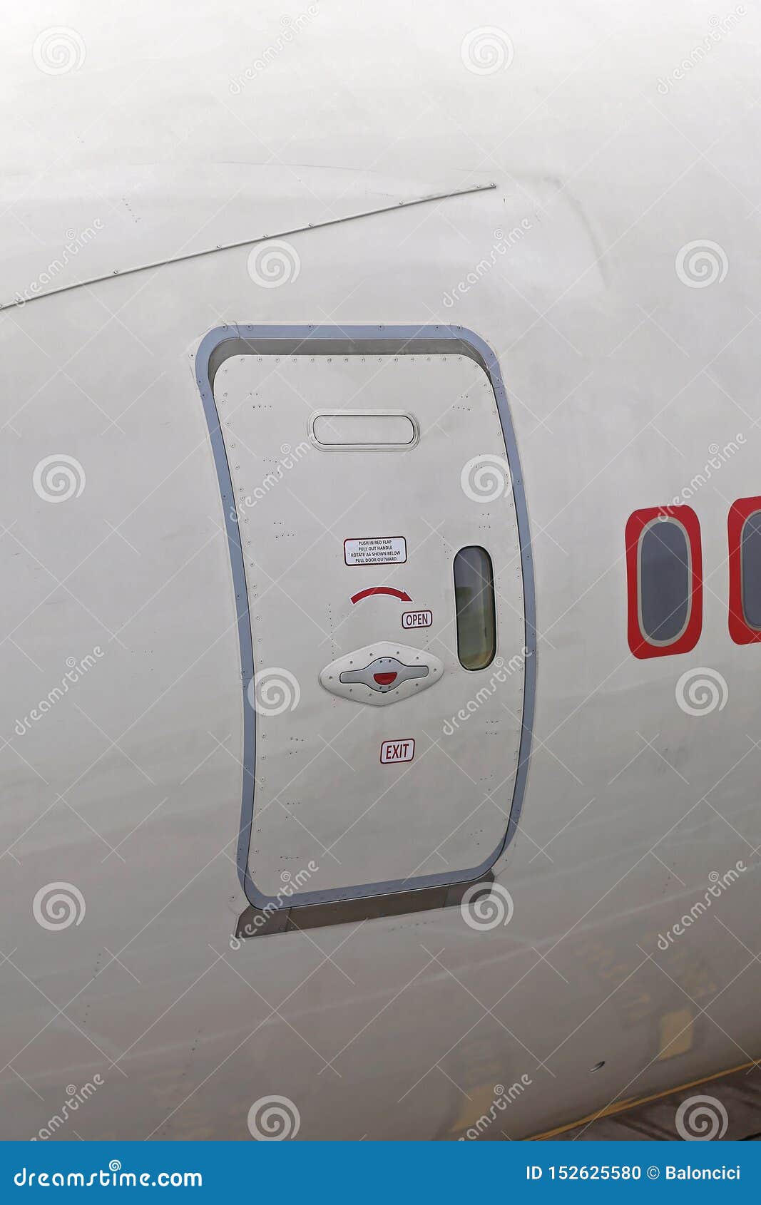 Airplane Door stock photo. Image of white, transport - 152625580