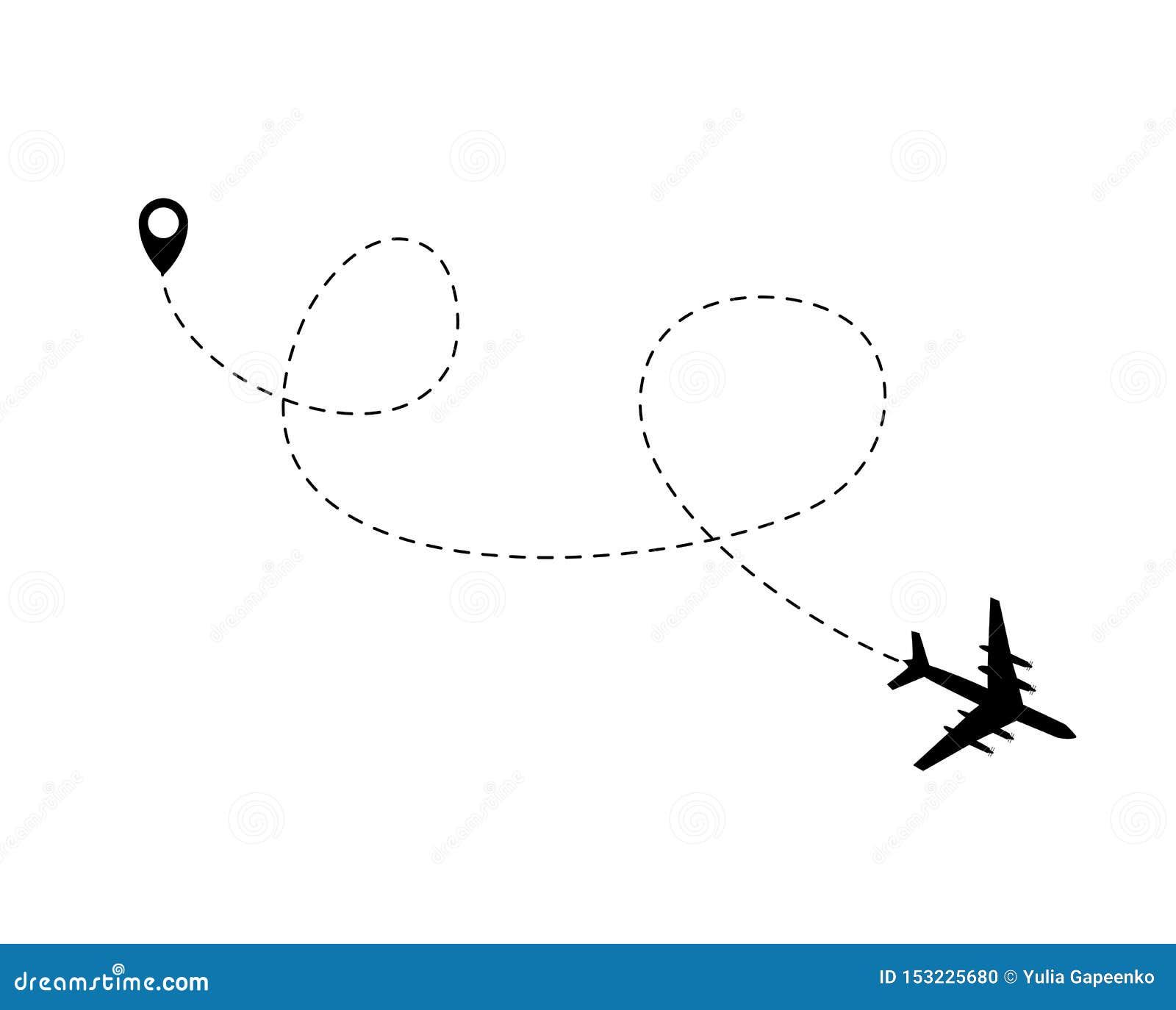 Airplane Dotted Flight Background. Vector Illustration Stock Vector ...