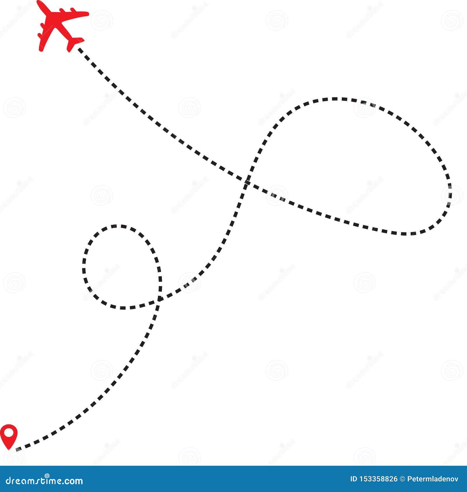 Airplane Dotted Line Path of Air Plane Flight Route with Start Point ... Airplane Dotted Line Path of Air Plane Flight Route with Start Point ...