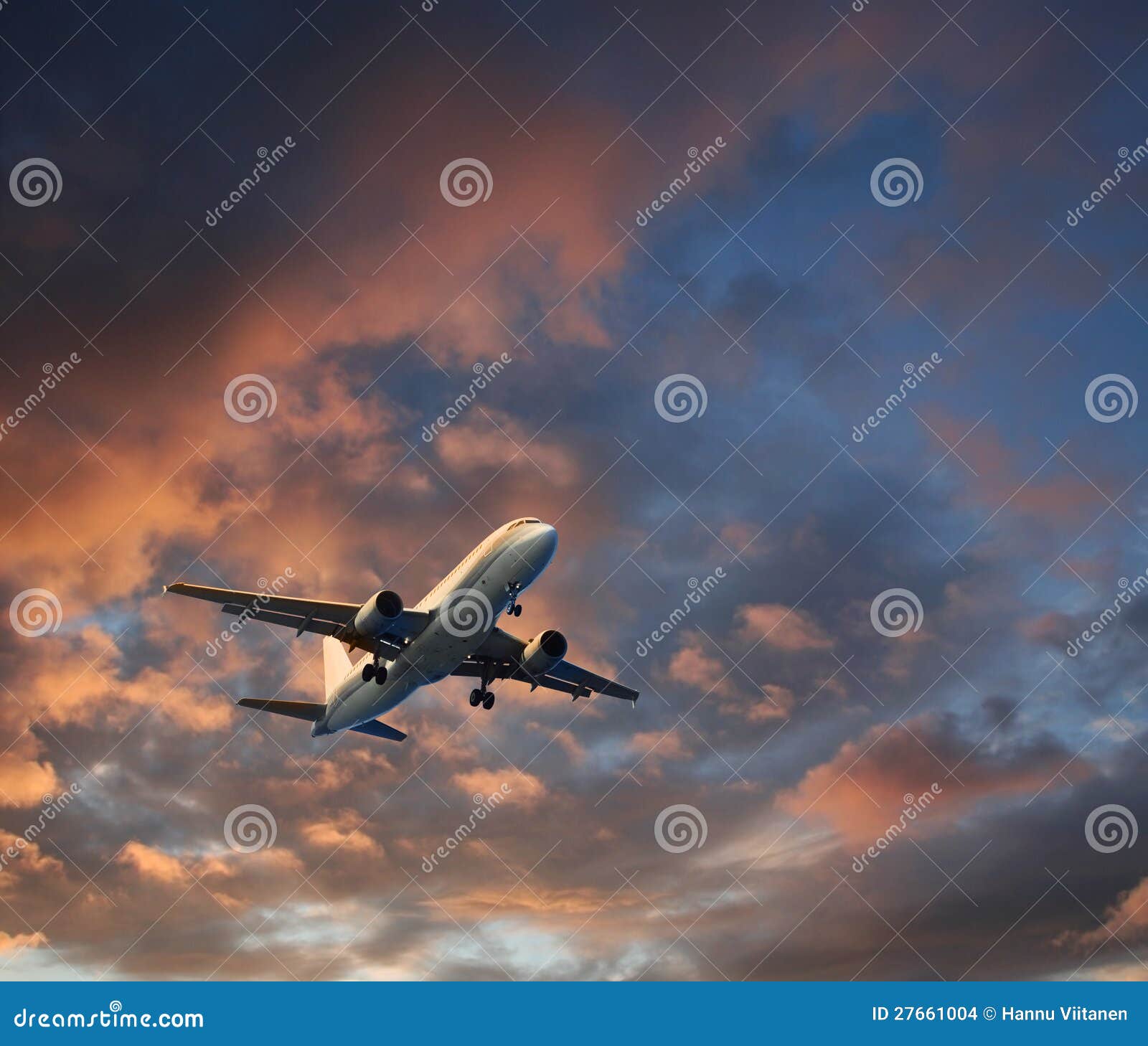 Airplane Dramatic Cloudscape Takeoff Stock Photo - Image of vacation ...