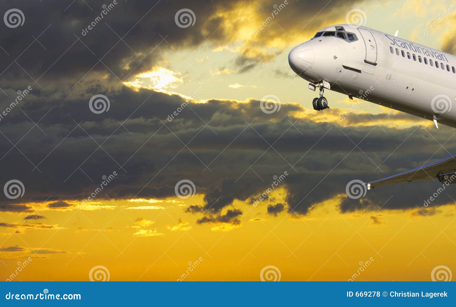 Airplane in dramatic sky stock photo. Image of activities - 669278