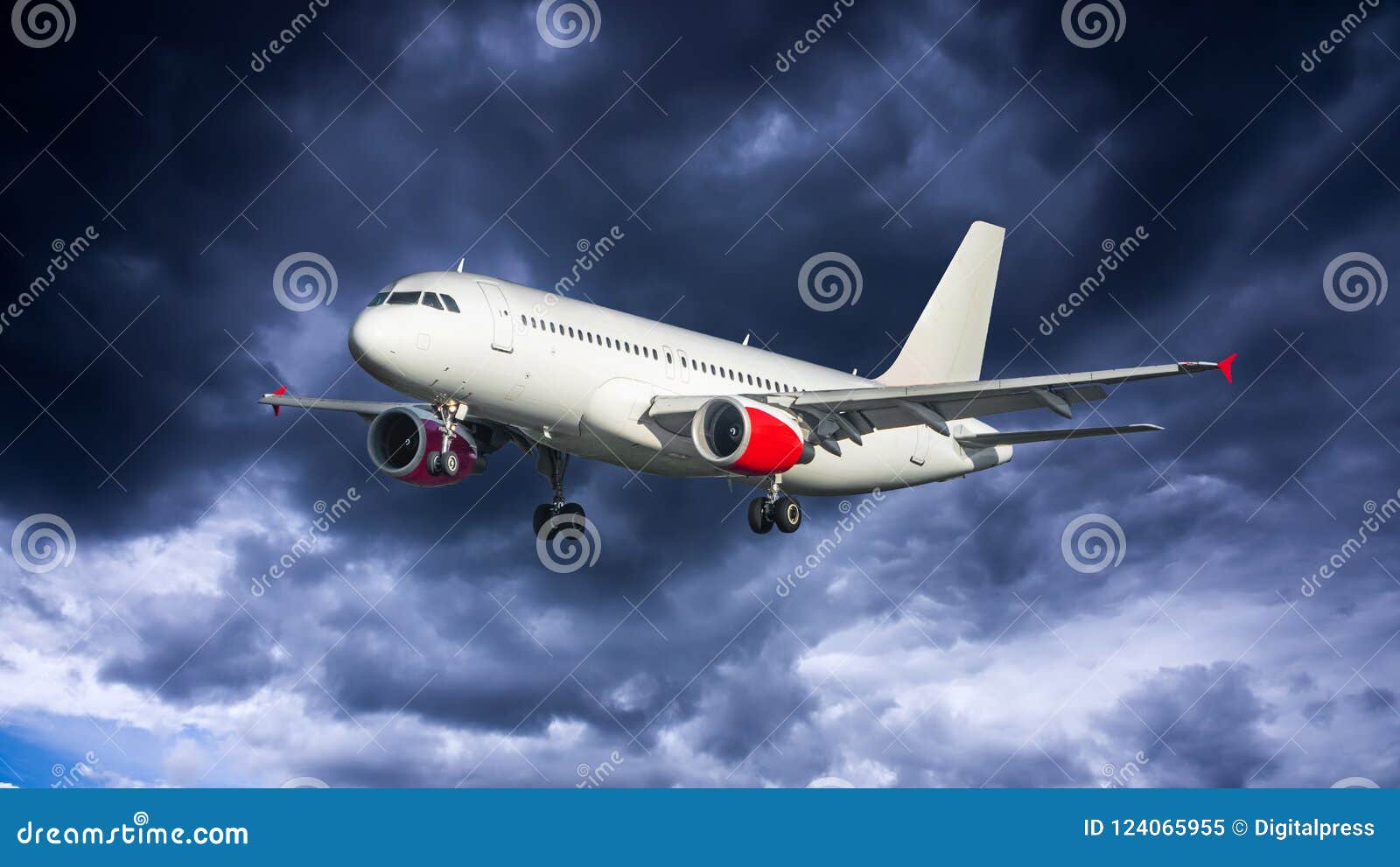 Airplane with dramatic sky stock image. Image of travel - 124065955