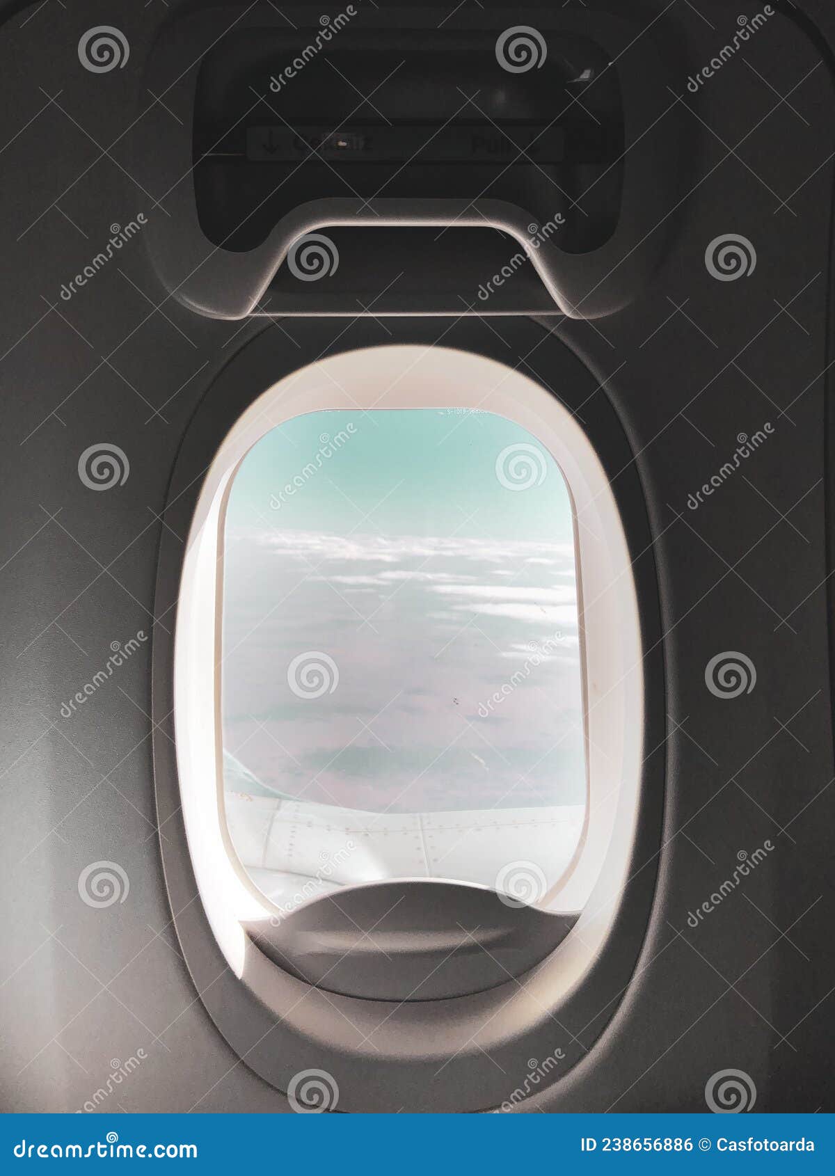 Airplane Emergency Exit Door and Airplane Window Stock Photo - Image of ...