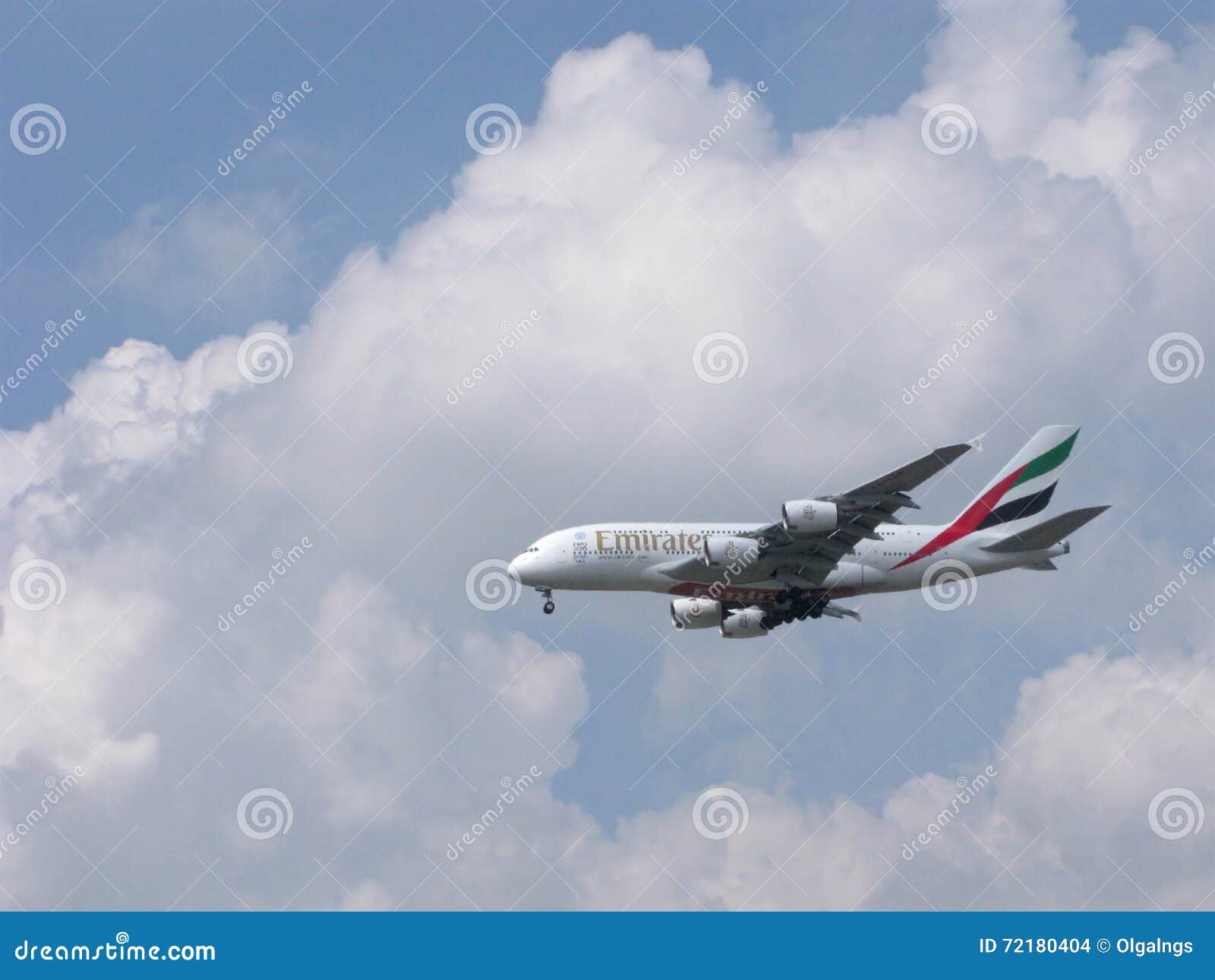 Airplane of Emirates Airline in the Sky Editorial Stock Image - Image ...