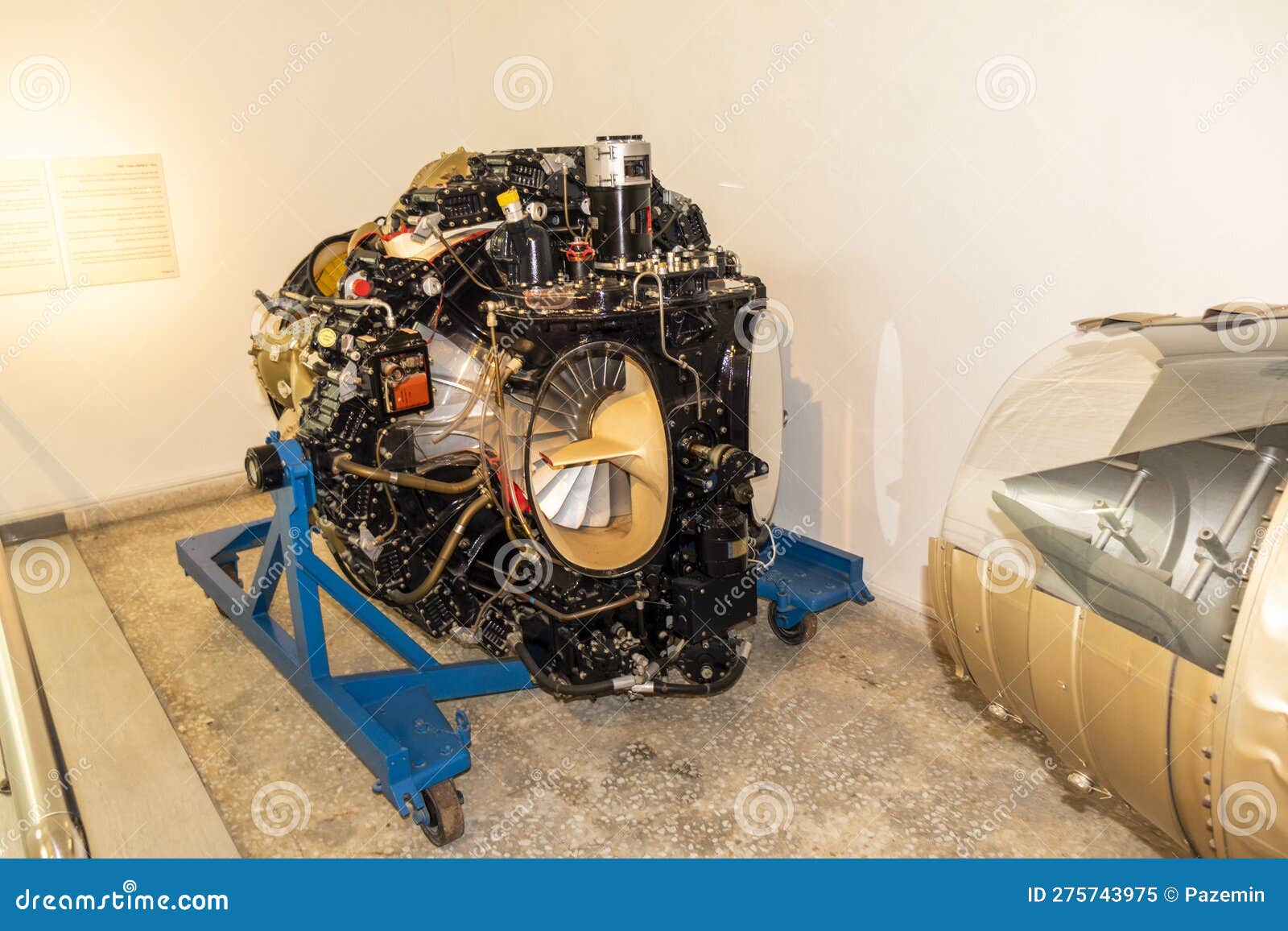 Airplane Engine on Display of the Aviation Museum. History Stock Image ...