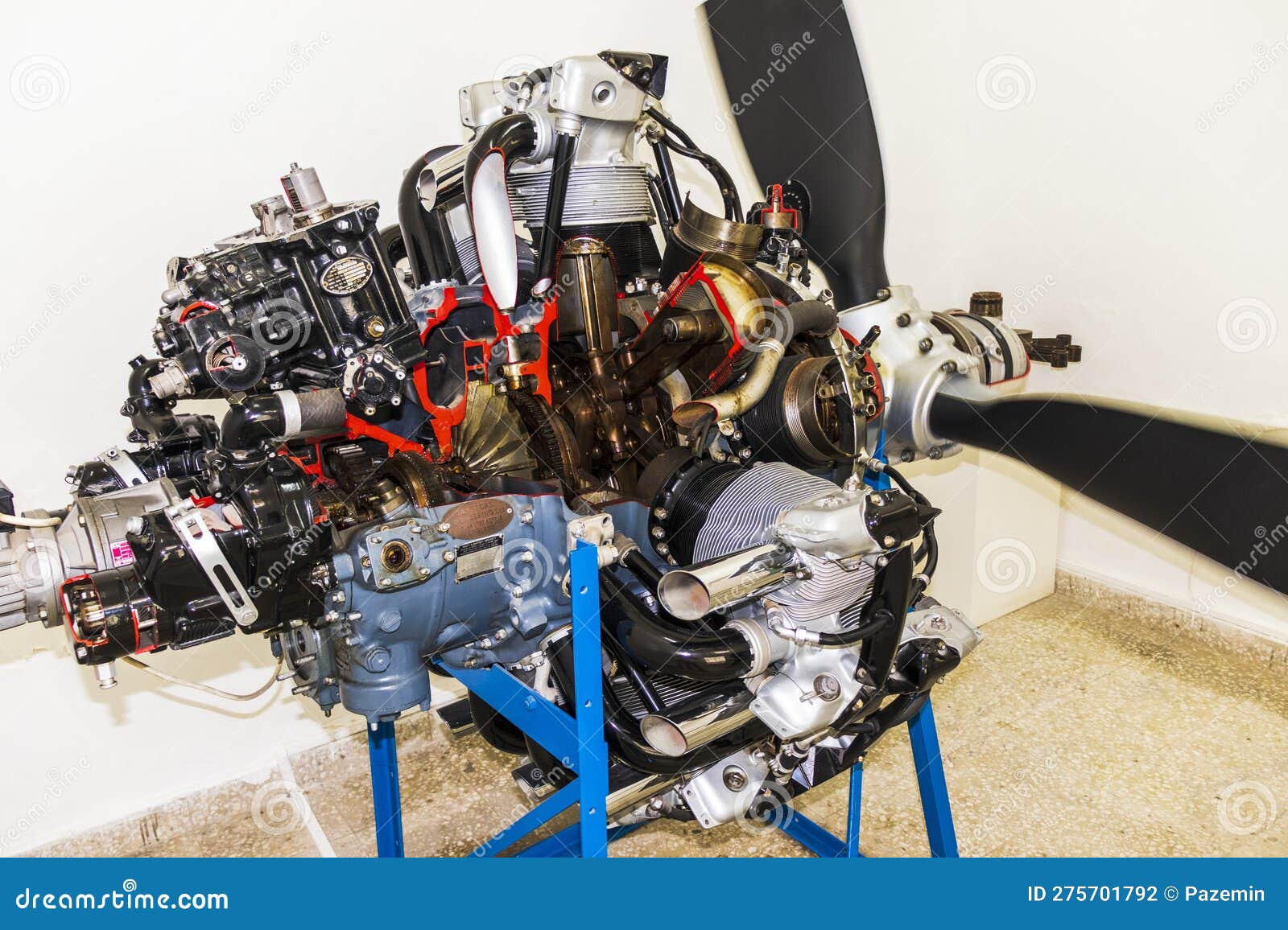 Airplane Engine with Propeller on Display of the Aviation Museum ...
