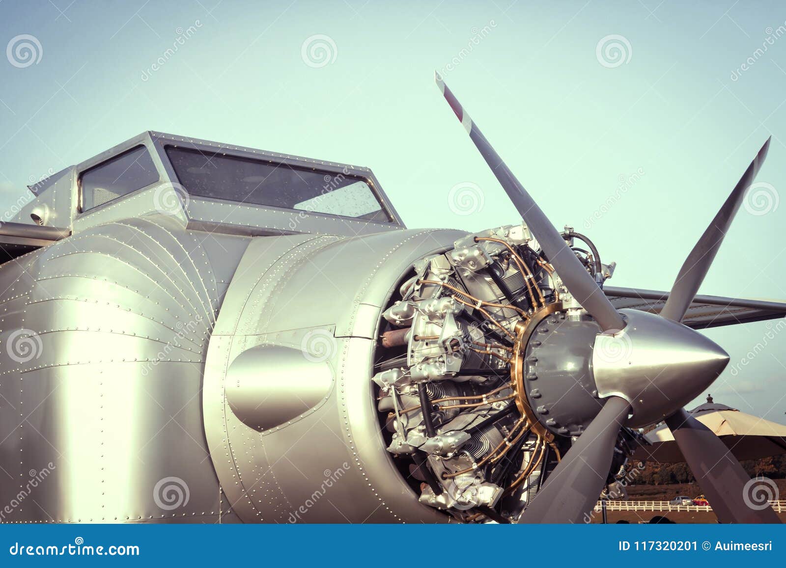 Airplane Engine and Propeller Stock Image - Image of retro, fuselage ...
