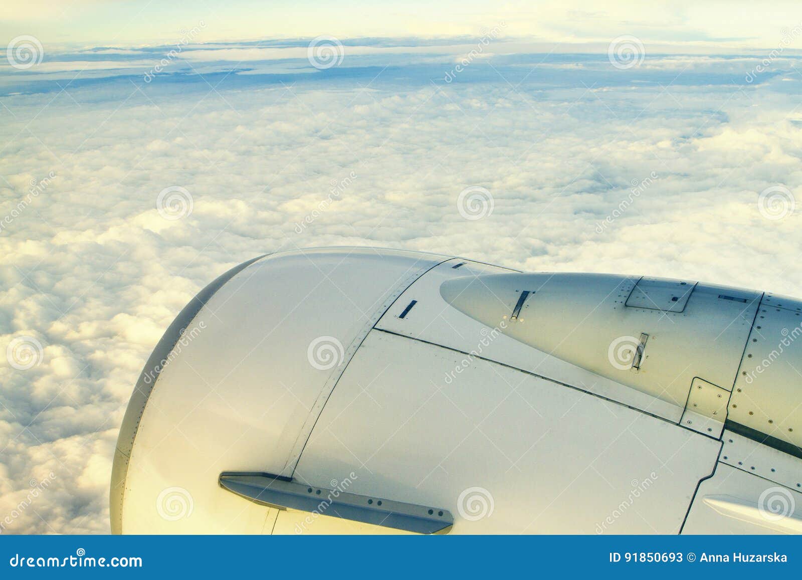 Airplane Engine with Sunrise in Light Flare Stock Image - Image of ...