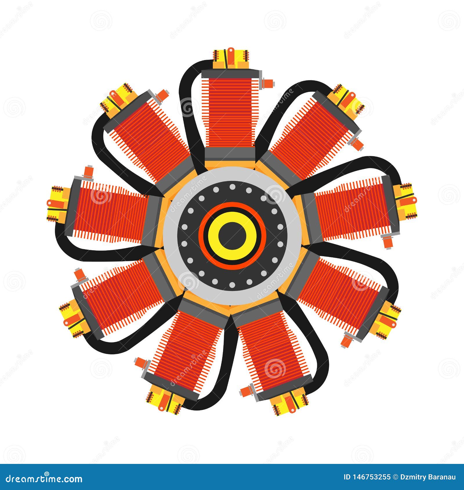 Airplane Engine Transportation Vector Flat Icon Isolated. Service ...