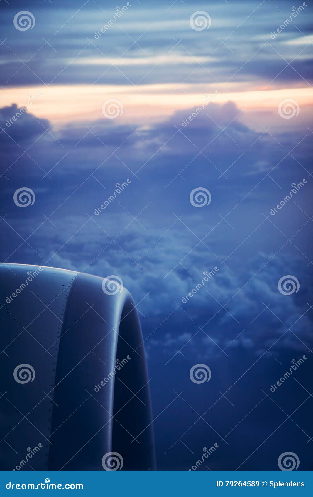 Airplane Engine View from Window with Beautiful Sky at Sunrise during ...