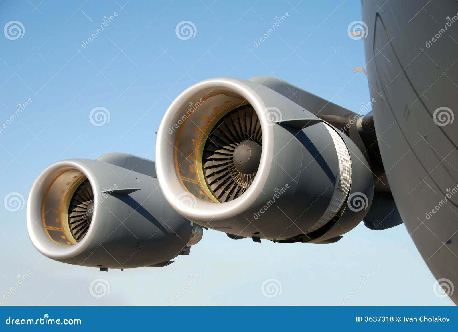 Airplane Big Two Engines Aviation Airport Contrail Clouds Stock Image ...