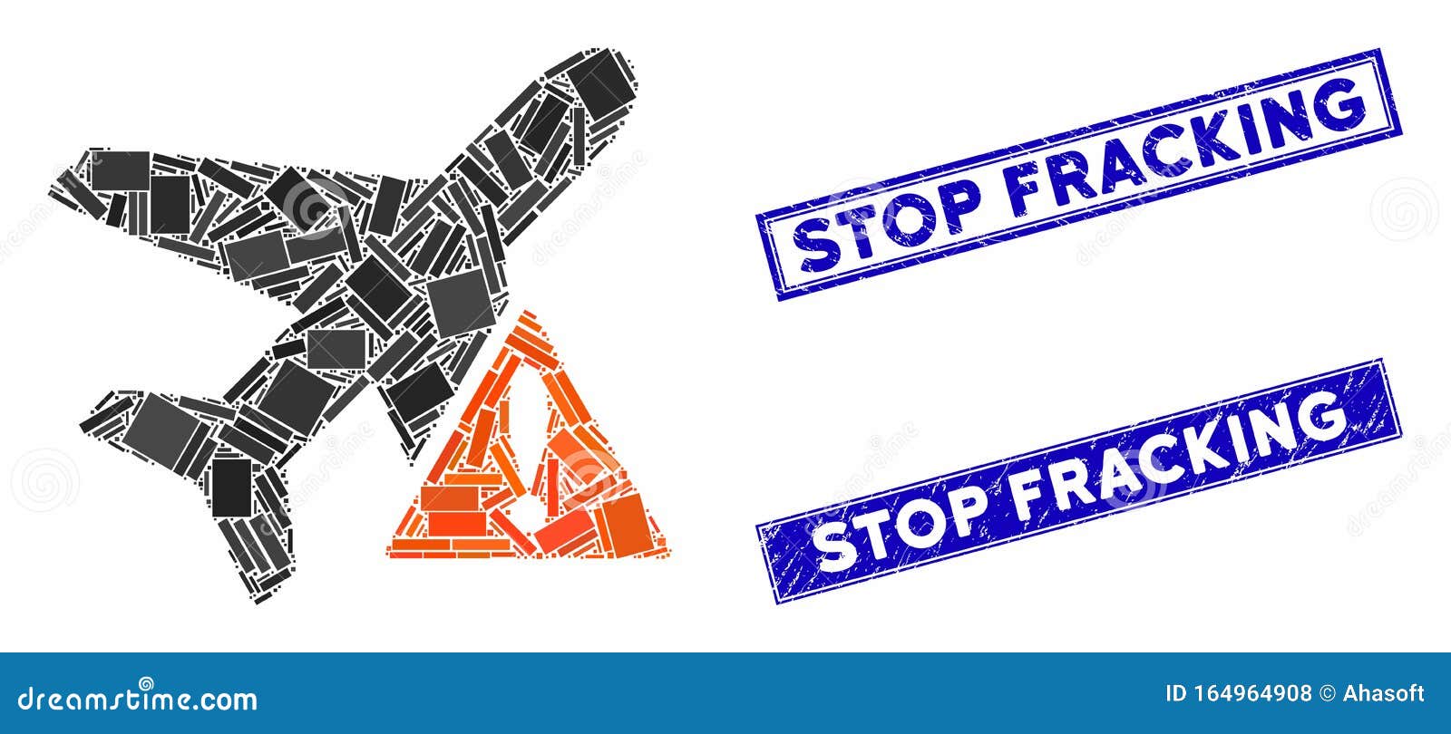 Airplane Error Mosaic and Scratched Rectangle Stamps Stock Illustration ...