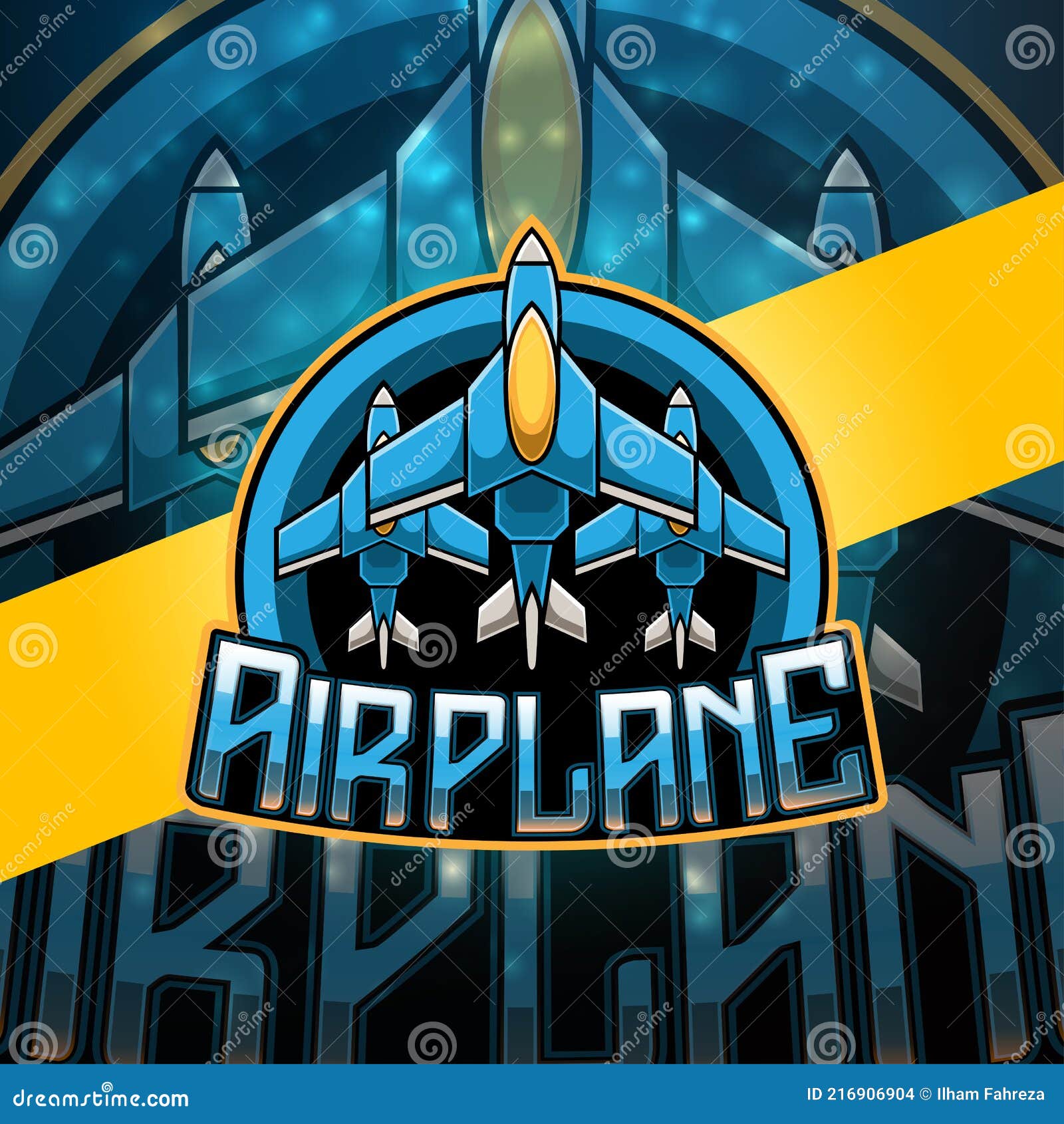 Airplane Esport Mascot Logo Design Stock Vector - Illustration of world ...
