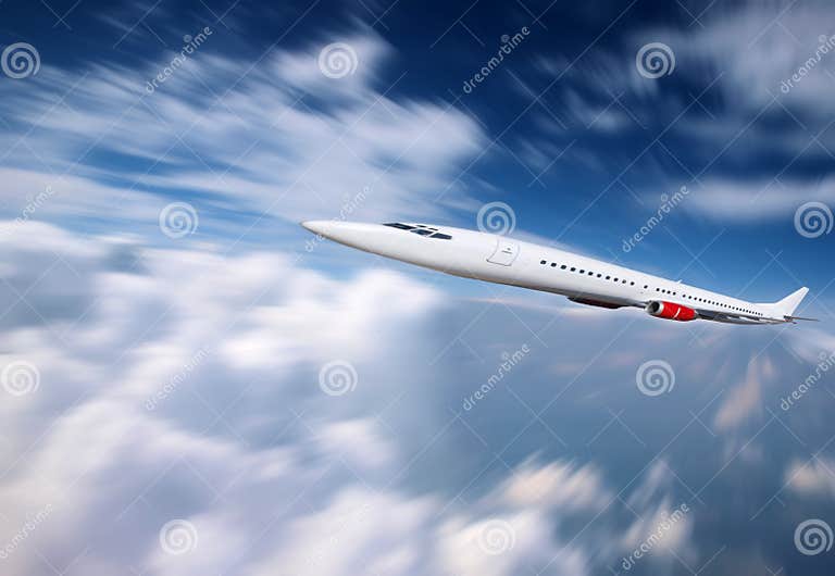 Airplane in fast fligh stock photo. Image of escape, airliner - 14992302
