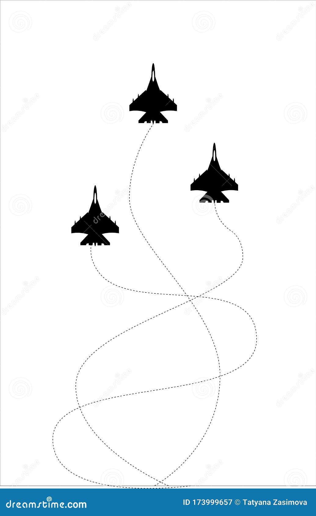 Airplane Fighter Dotted Line Route. Line Route Flight Interceptor Link ...