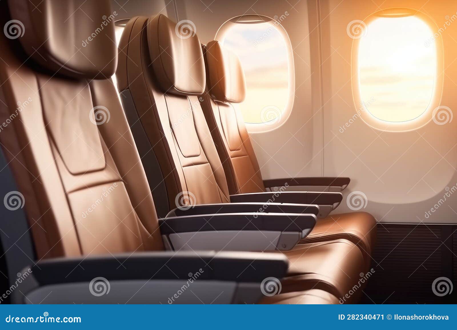 Airplane First Class Interior View, AI Generated Stock Illustration ...
