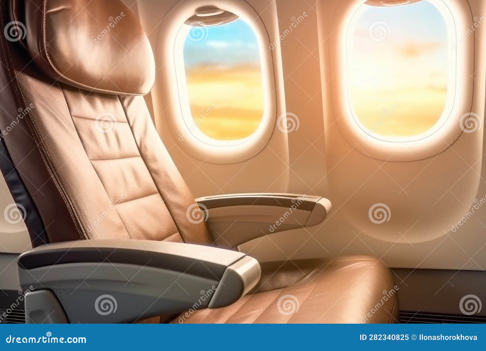 Airplane First Class Seating. AI Royalty-Free Stock Photo ...