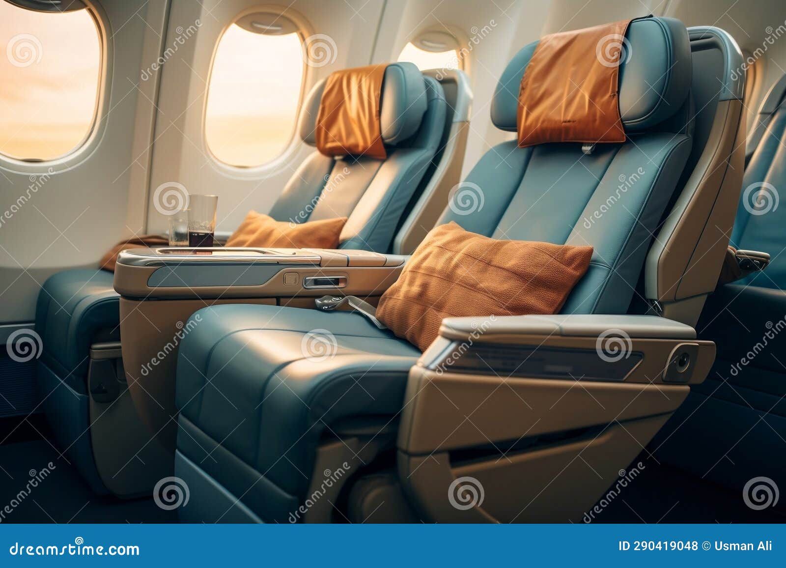 Airplane First Class Icons Set Cartoon Vector. Plane Person Onboard ...