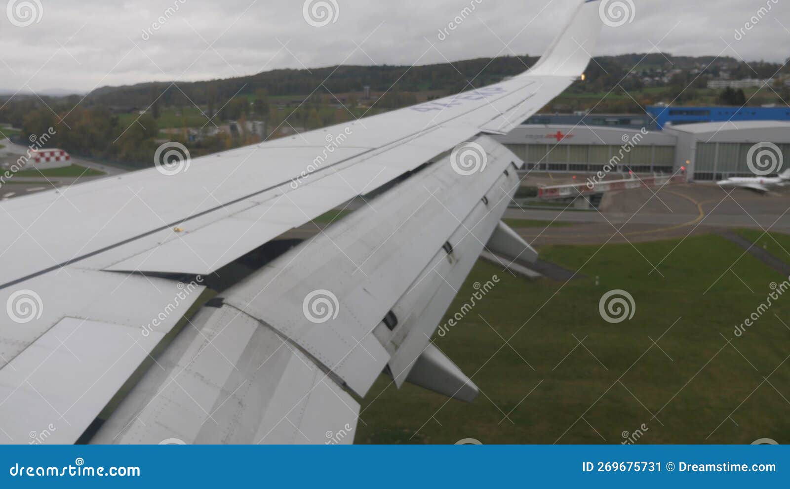 Airplane Flaps Tilted Downward while Landing Stock Image - Image of ...