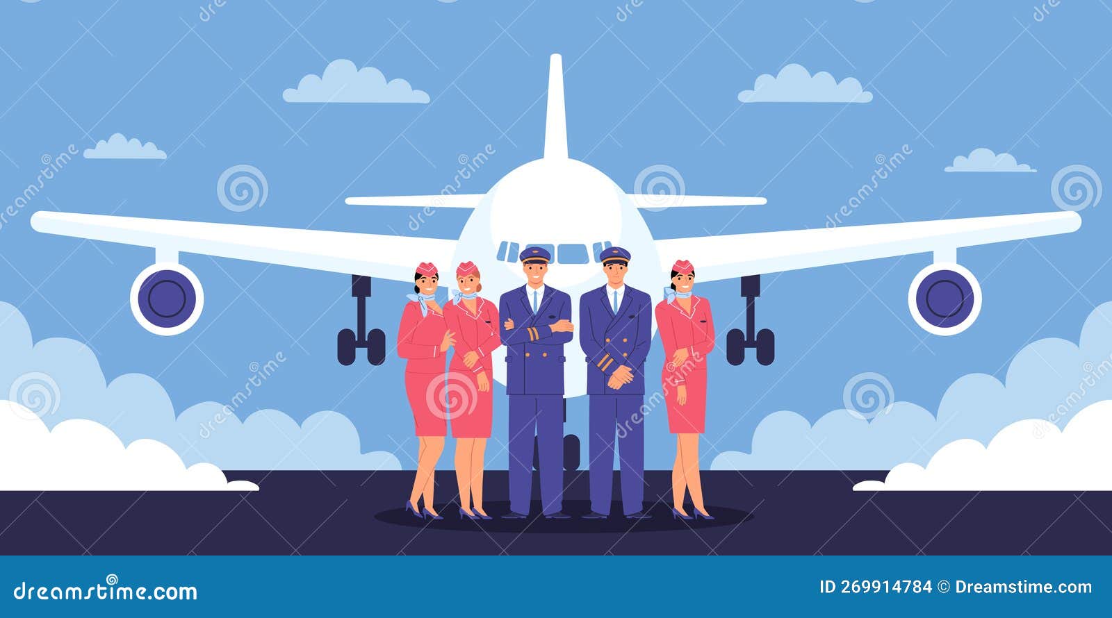Airplane Flat Color Icons With Quadrant Frames Vector Illustration ...