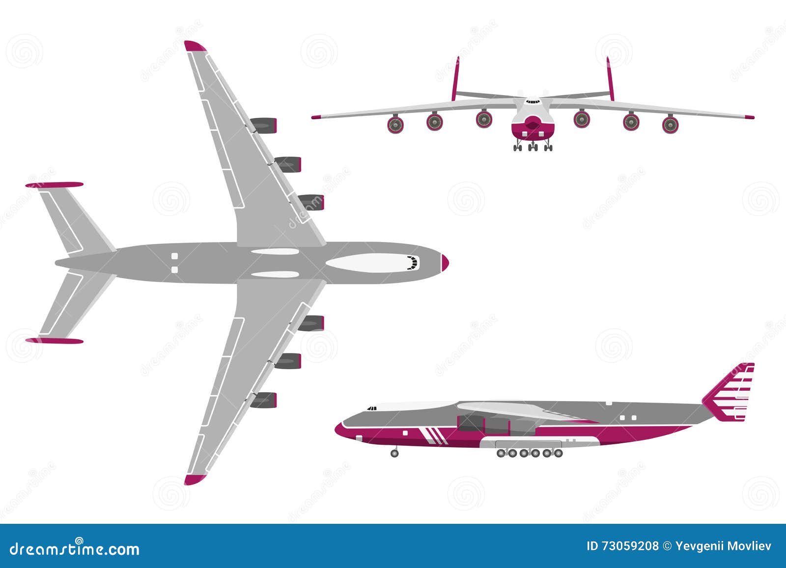 Airplane Flat Line Icon. Plane Vector Illustration. Thin Sign For Jet ...