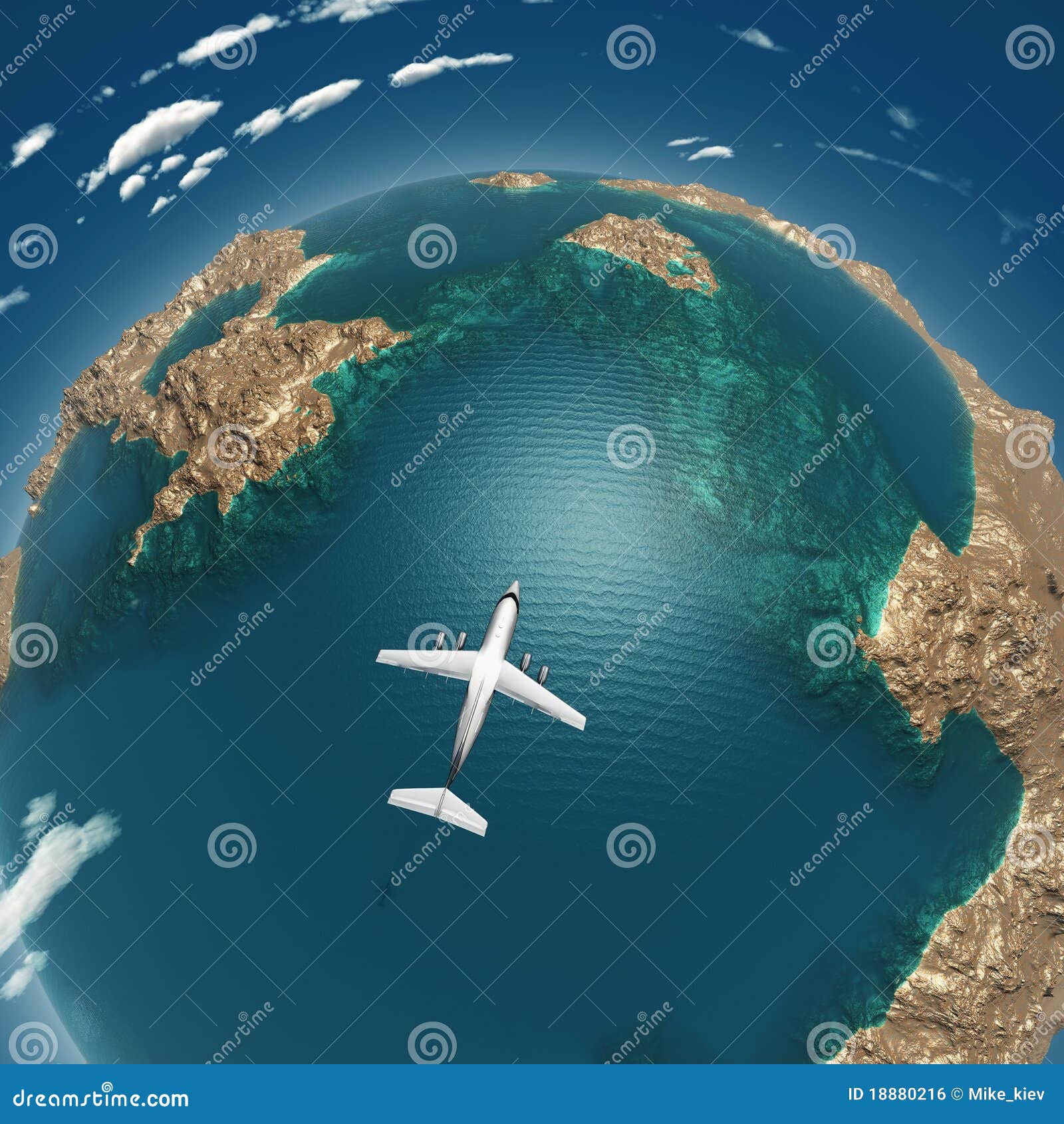 Airplane Flight Route On World Map With Dotted Line Path And Location ...