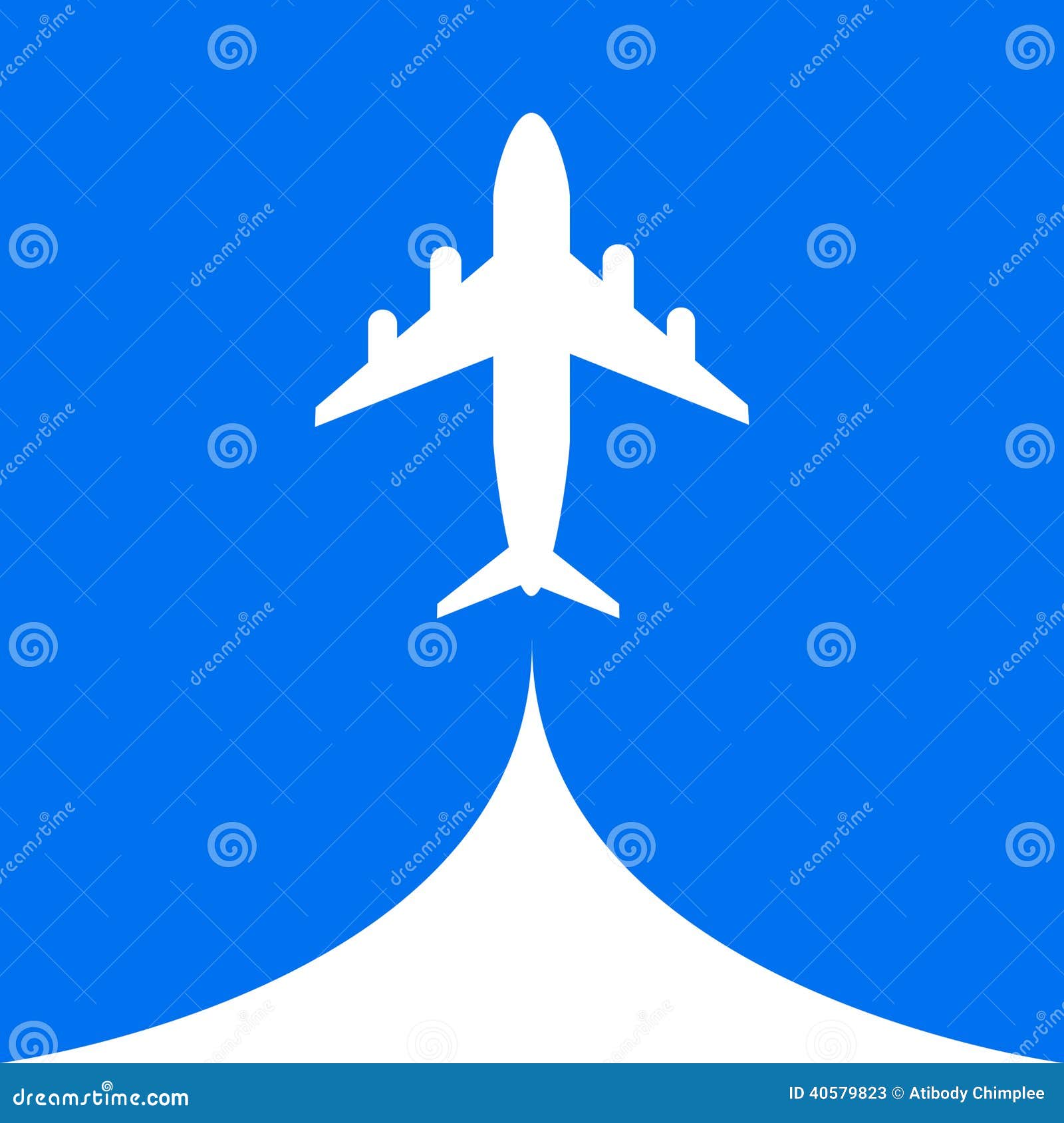 Airplane Flight Air Fly Cloud Sky Blue Background Stock Illustration ...