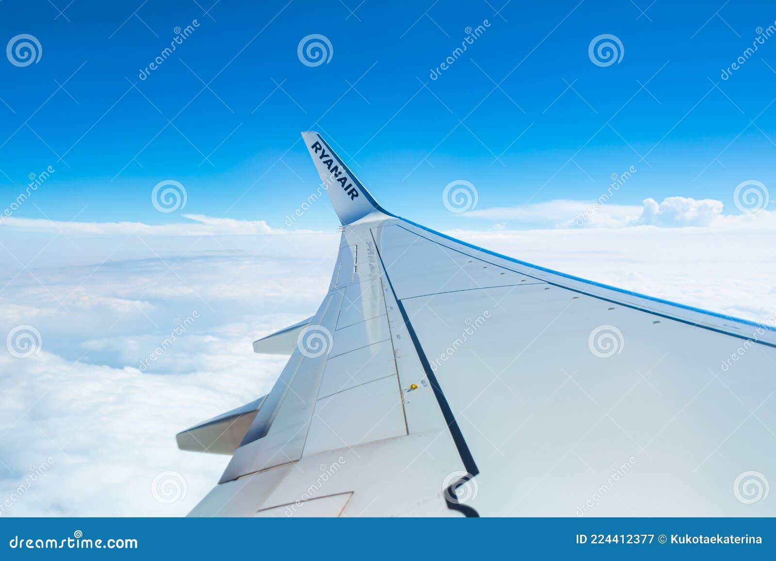 Airplane Flight at Altitude. Airplane Above the Clouds Editorial ...