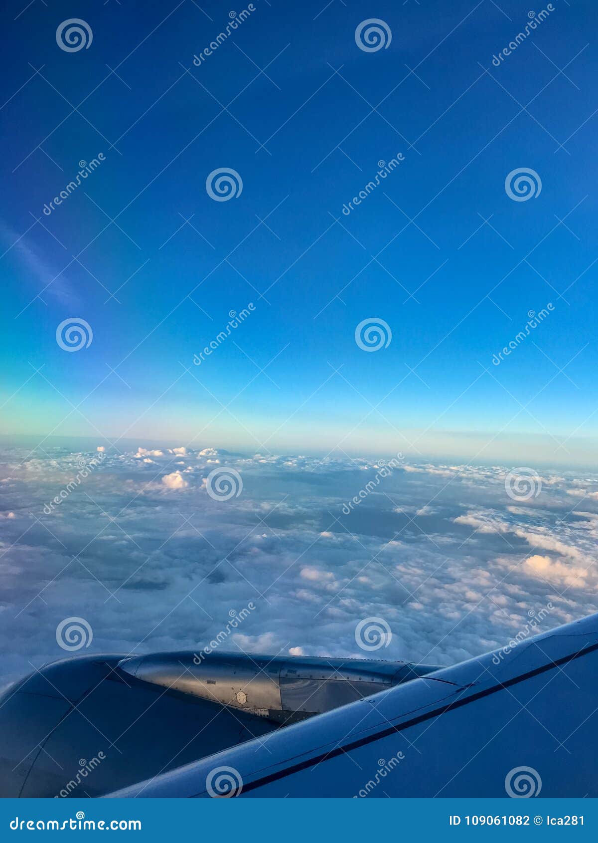 Airplane Flight in the Morning Stock Photo - Image of morning ...