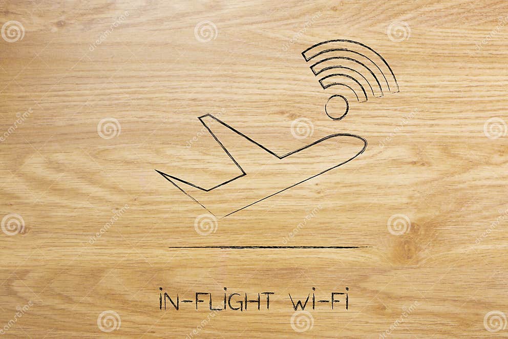 Airplane with in-flight Connection Icon Stock Illustration ...