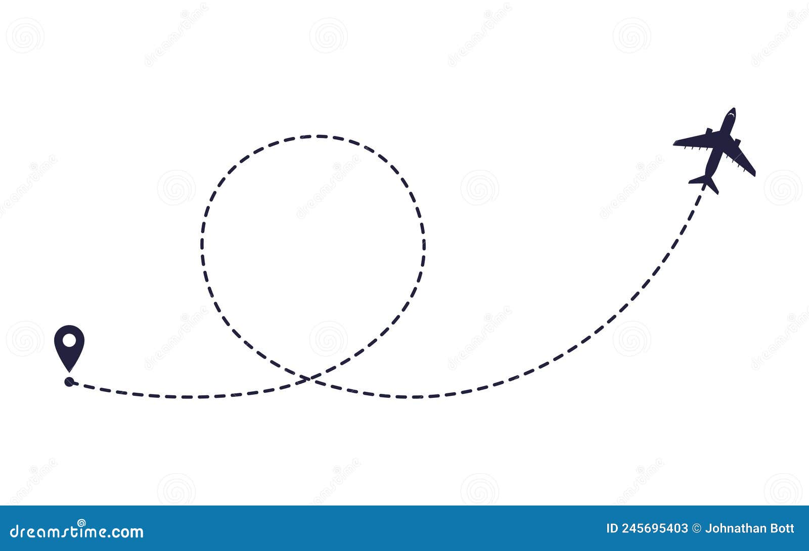 Airplane Flight Dashing Line Vector Image Stock Vector - Illustration ...