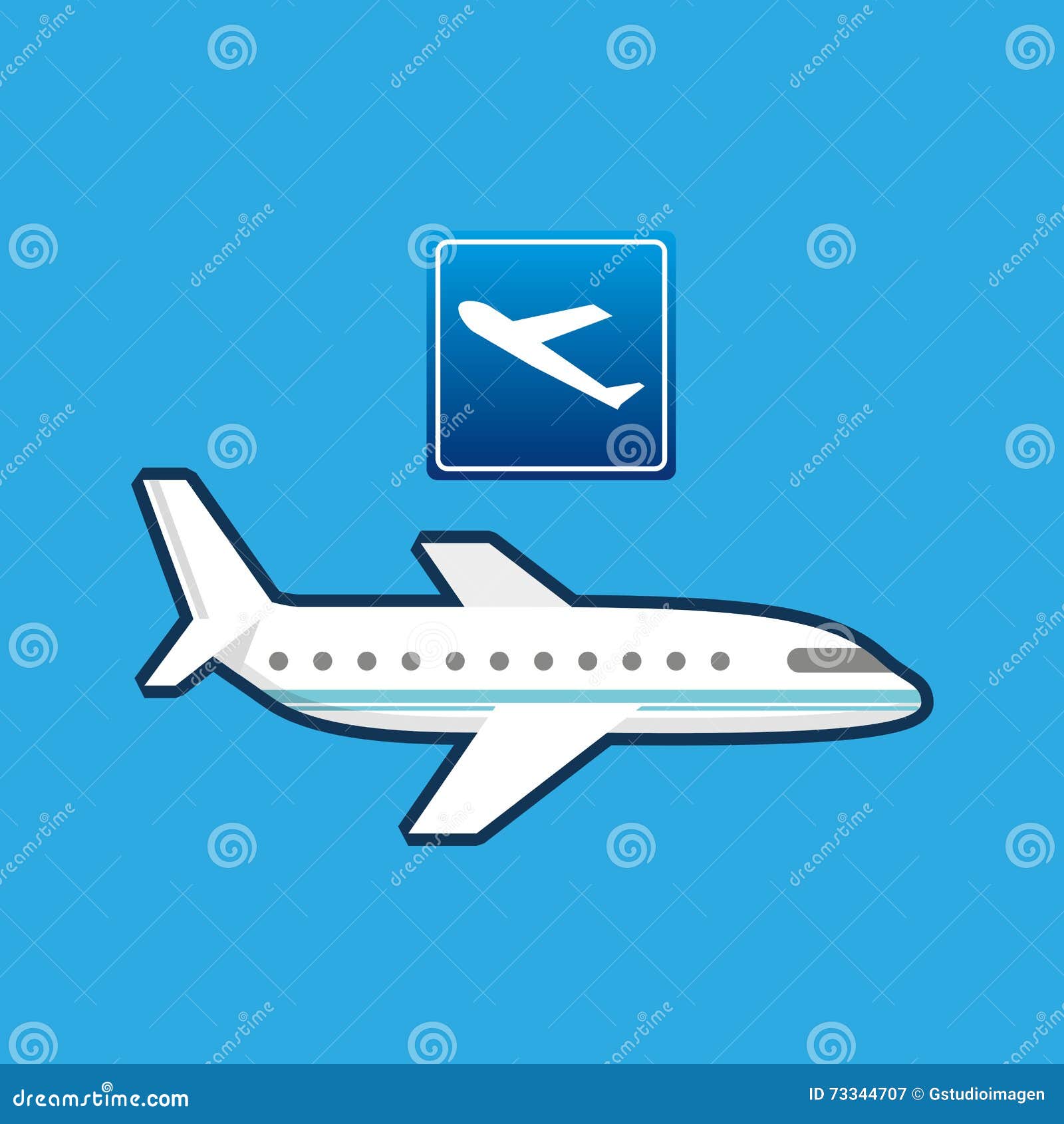 Airplane flight design stock illustration. Illustration of plane - 73344707