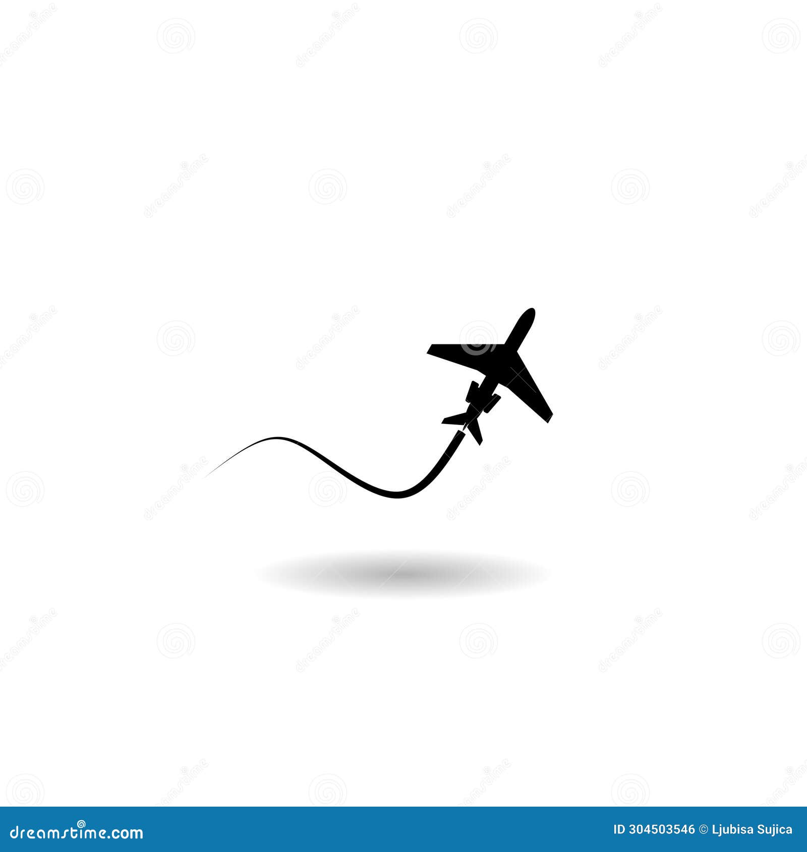 Airplane Flight Logo Icon with Shadow Stock Illustration - Illustration ...