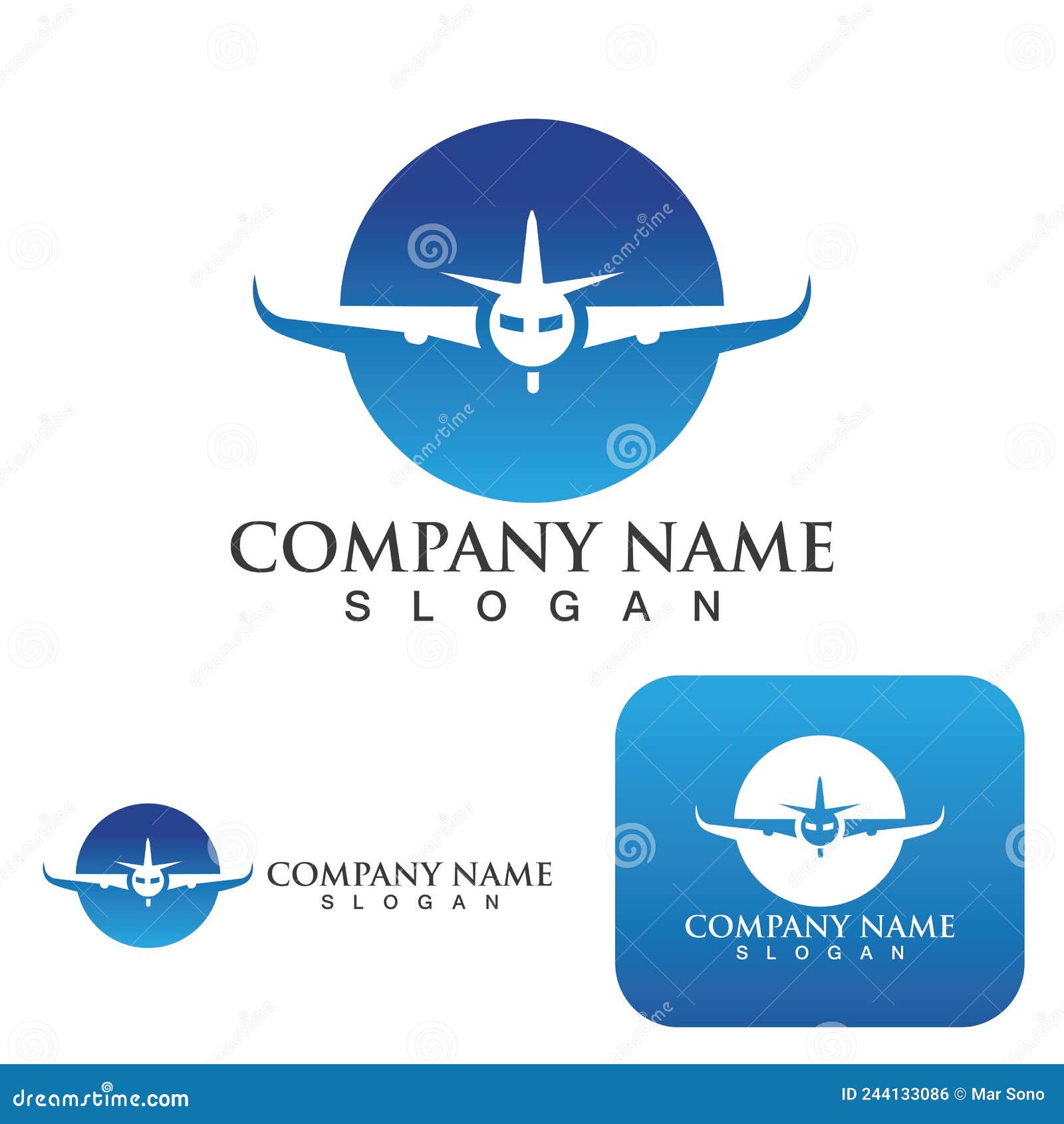 Airplane Flight Logo Icon Template Vector Illustration Stock Vector ...