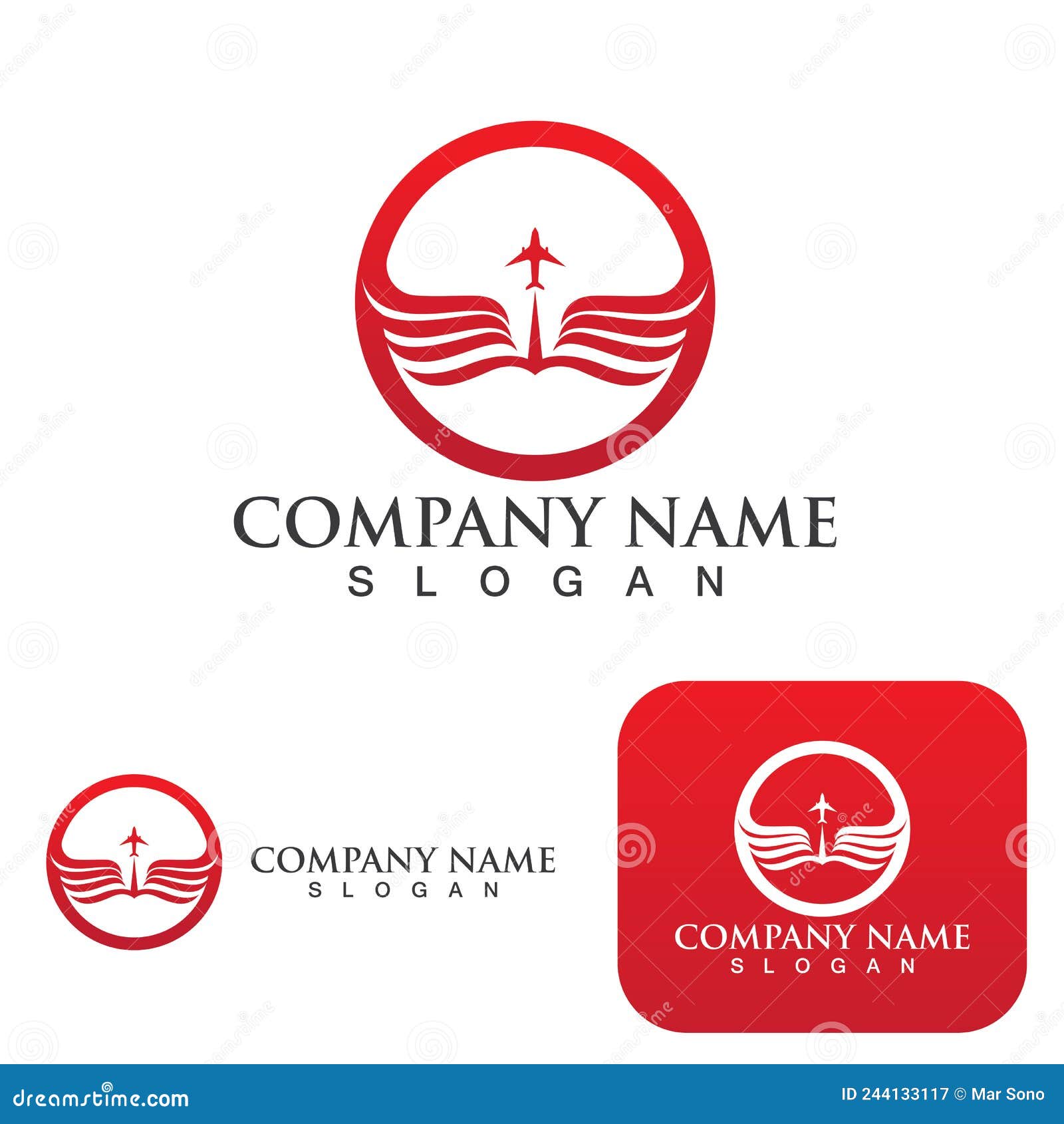 Airplane Flight Logo Icon Template Vector Illustration Stock Vector ...